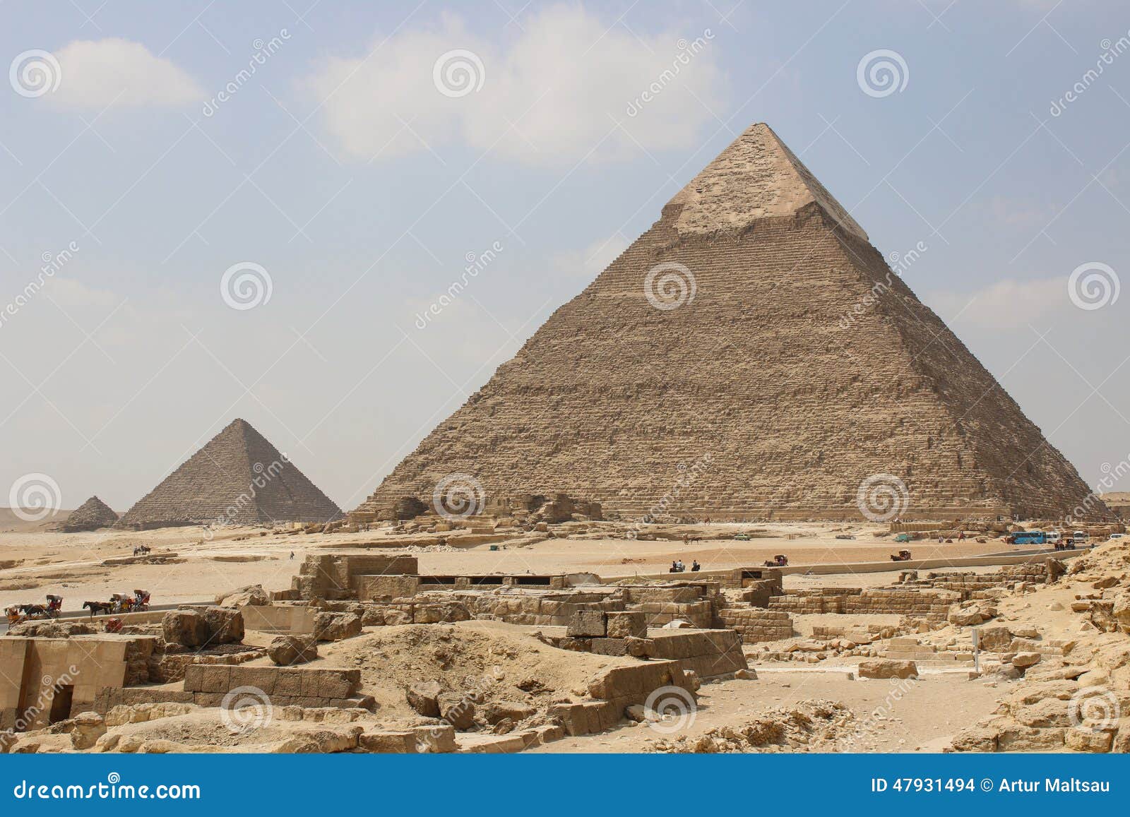 Große Pyramiden Von Giza Kairo Egypt Stockfoto - Bild von archäologie ...