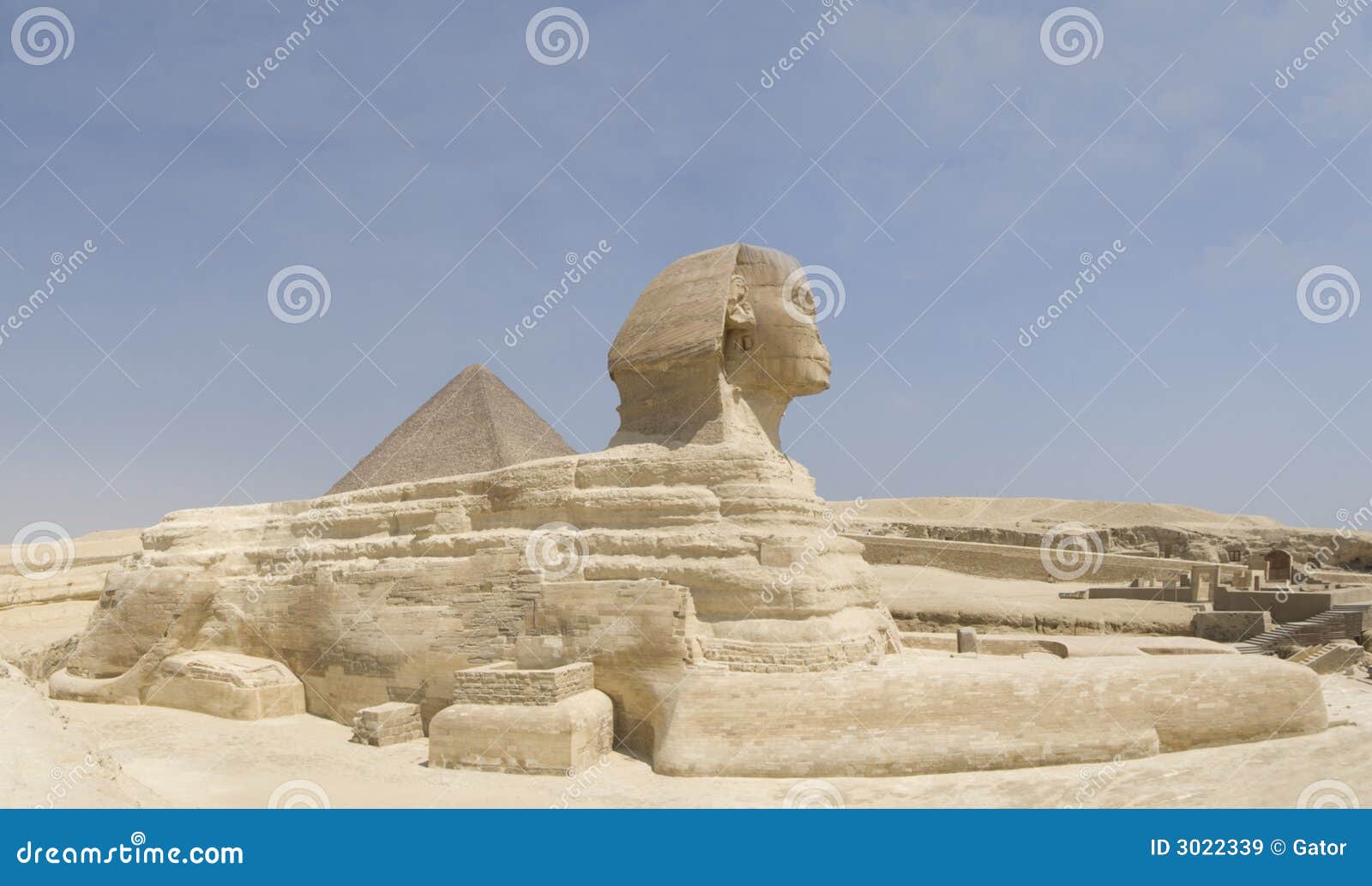 Große Sphinx von Giza stockbild. Bild von blau, hintergrund - 3022339