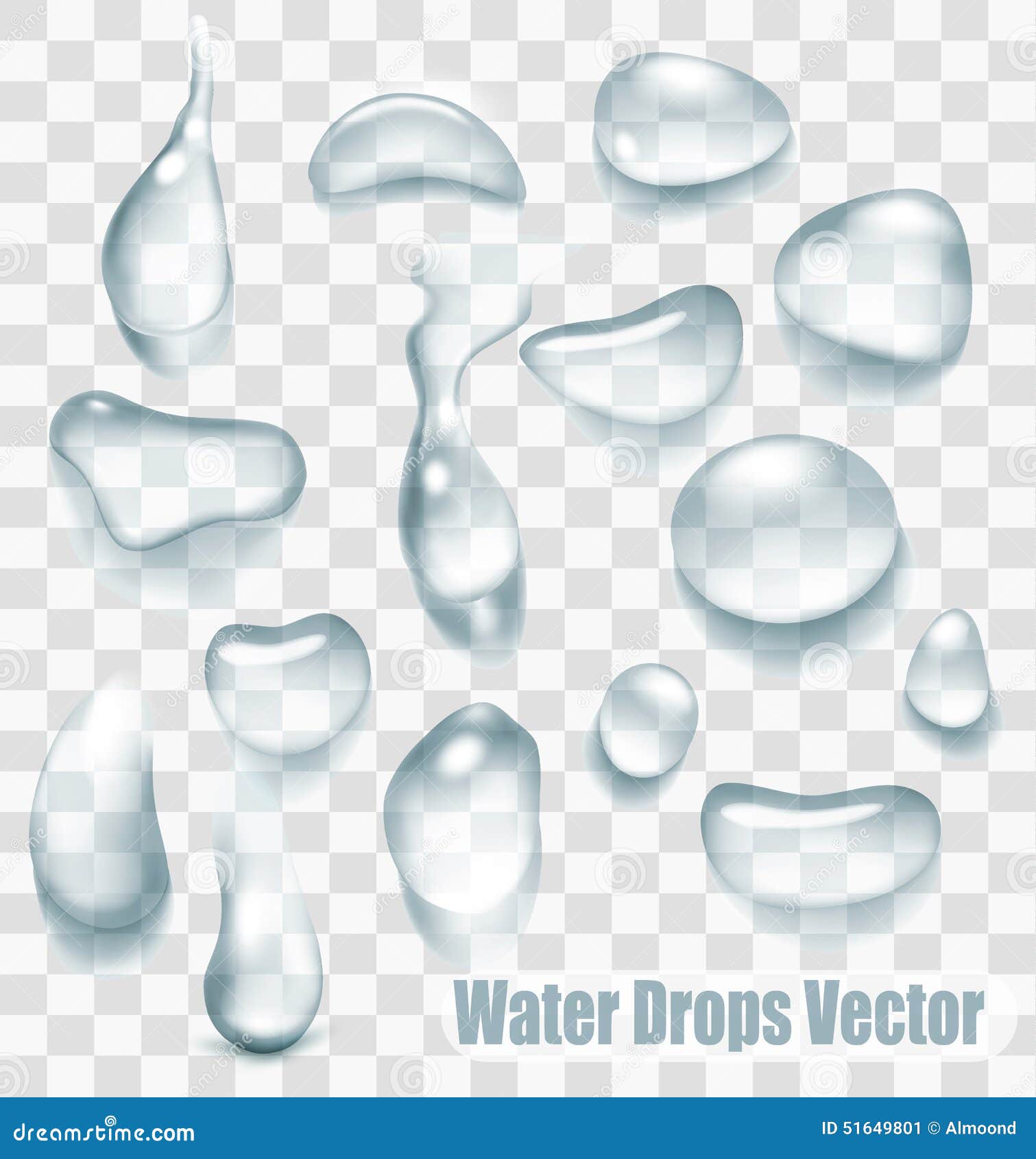 Großer Satz Transparente Wassertropfen Vektor Abbildung - Illustration ...