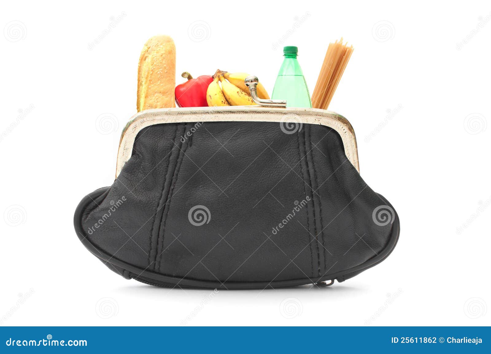 Groceries inside a purse stock photo. Image of wallet - 25611862