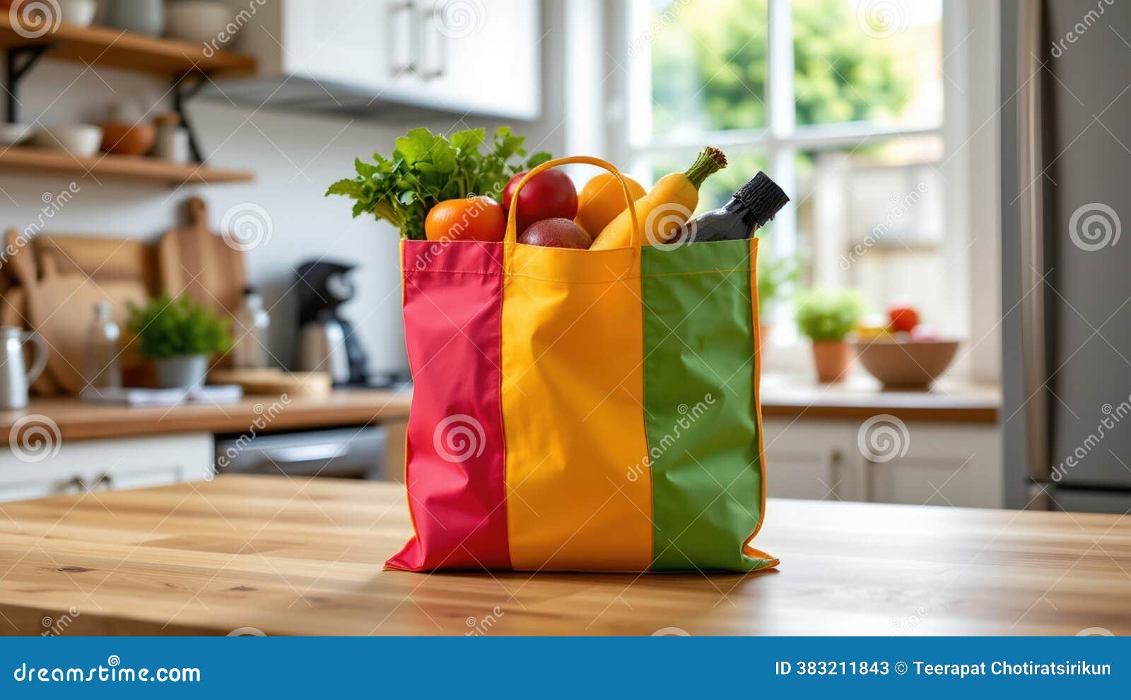 Grocery Bag Filled With Color Coded Food Groups Royalty-Free Stock ...