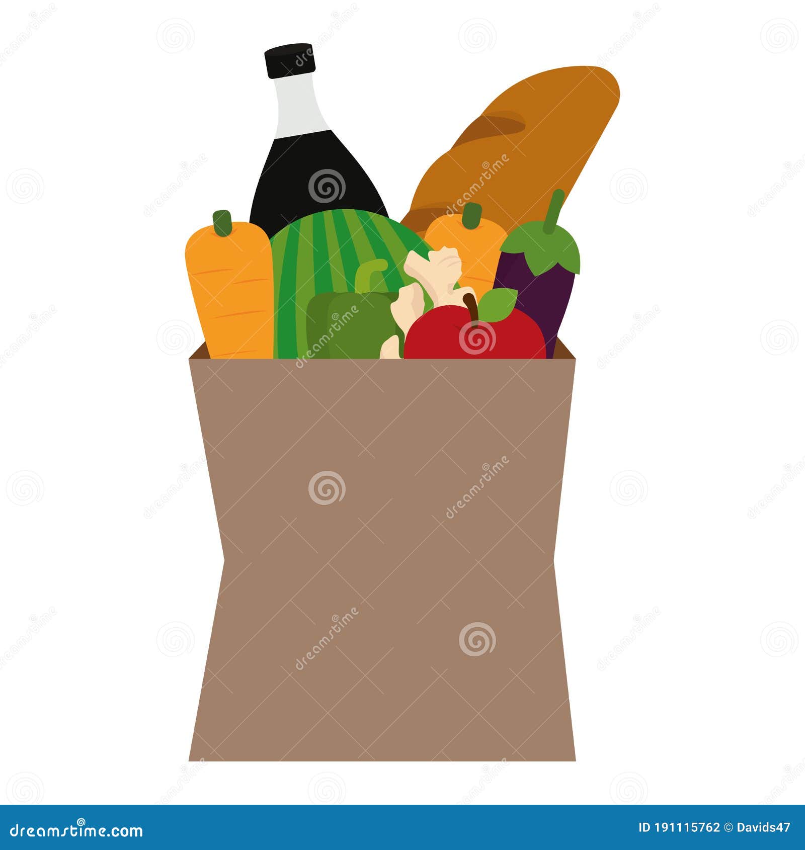 Grocery bag icon stock vector. Illustration of icon - 191115762