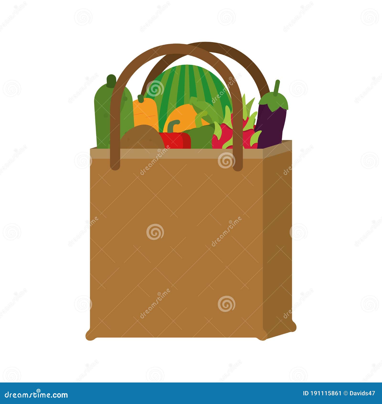 Grocery bag icon stock vector. Illustration of store - 191115861