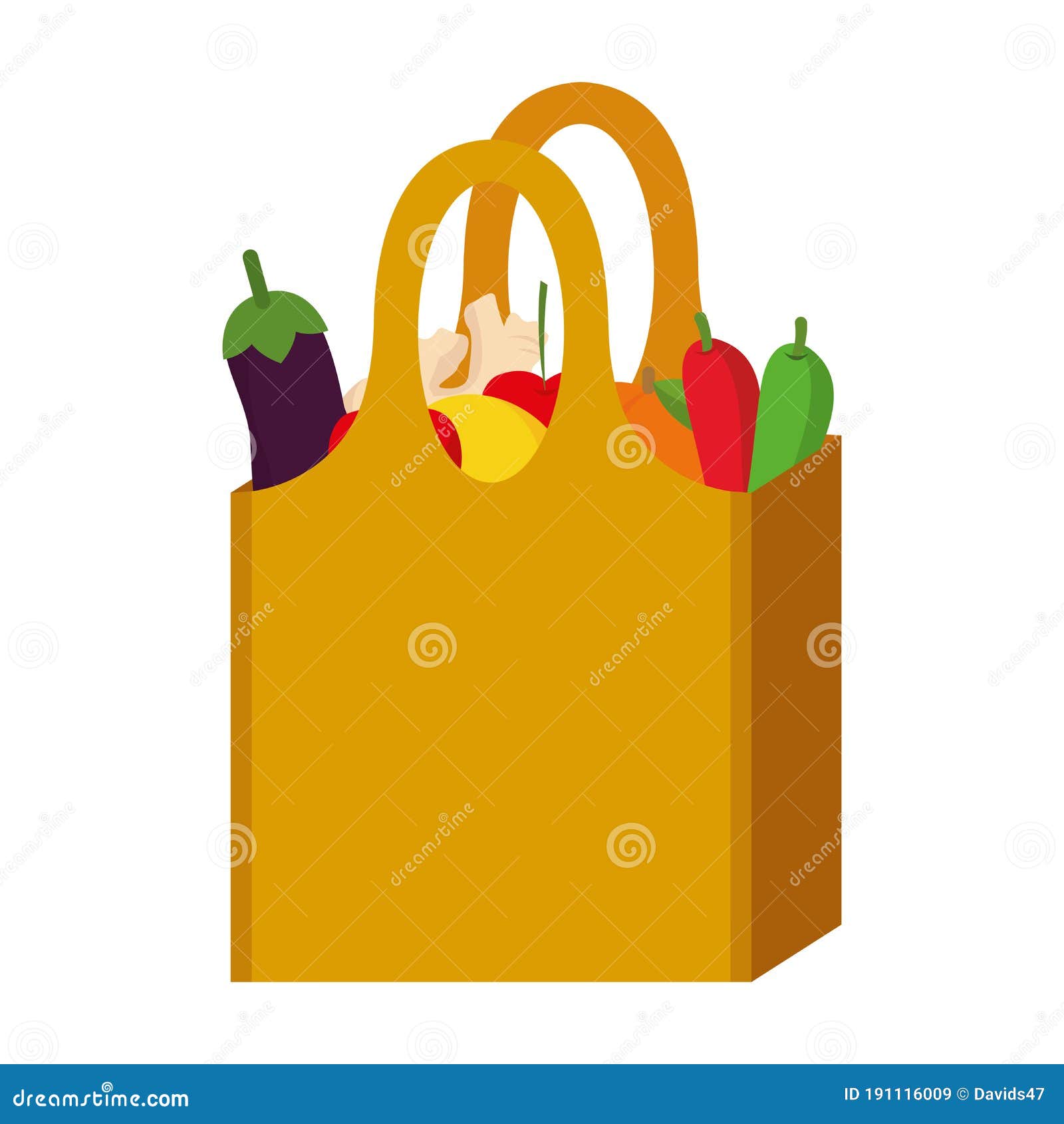 Grocery bag icon stock vector. Illustration of store - 191116009