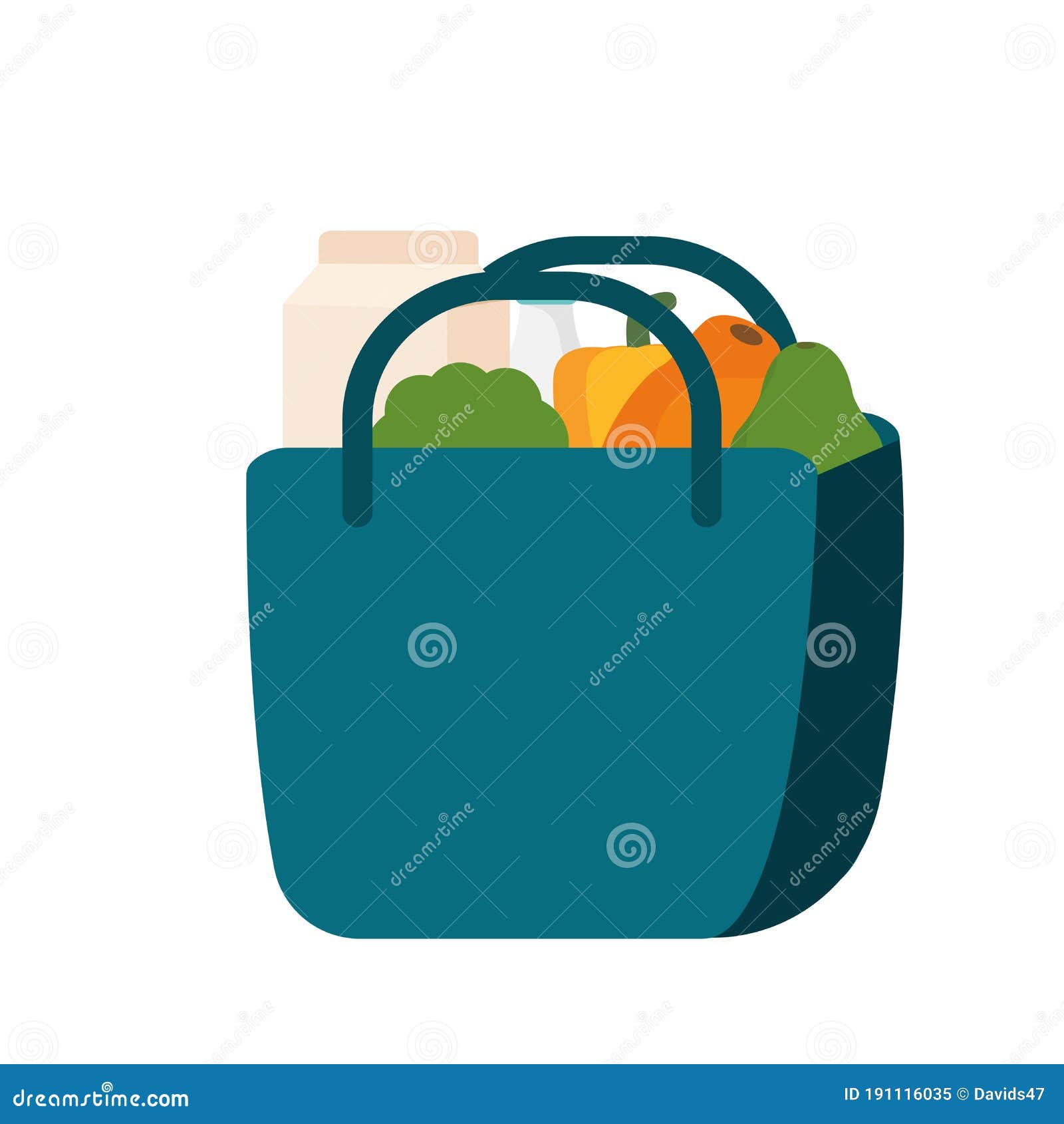 Grocery bag icon stock vector. Illustration of design - 191116035