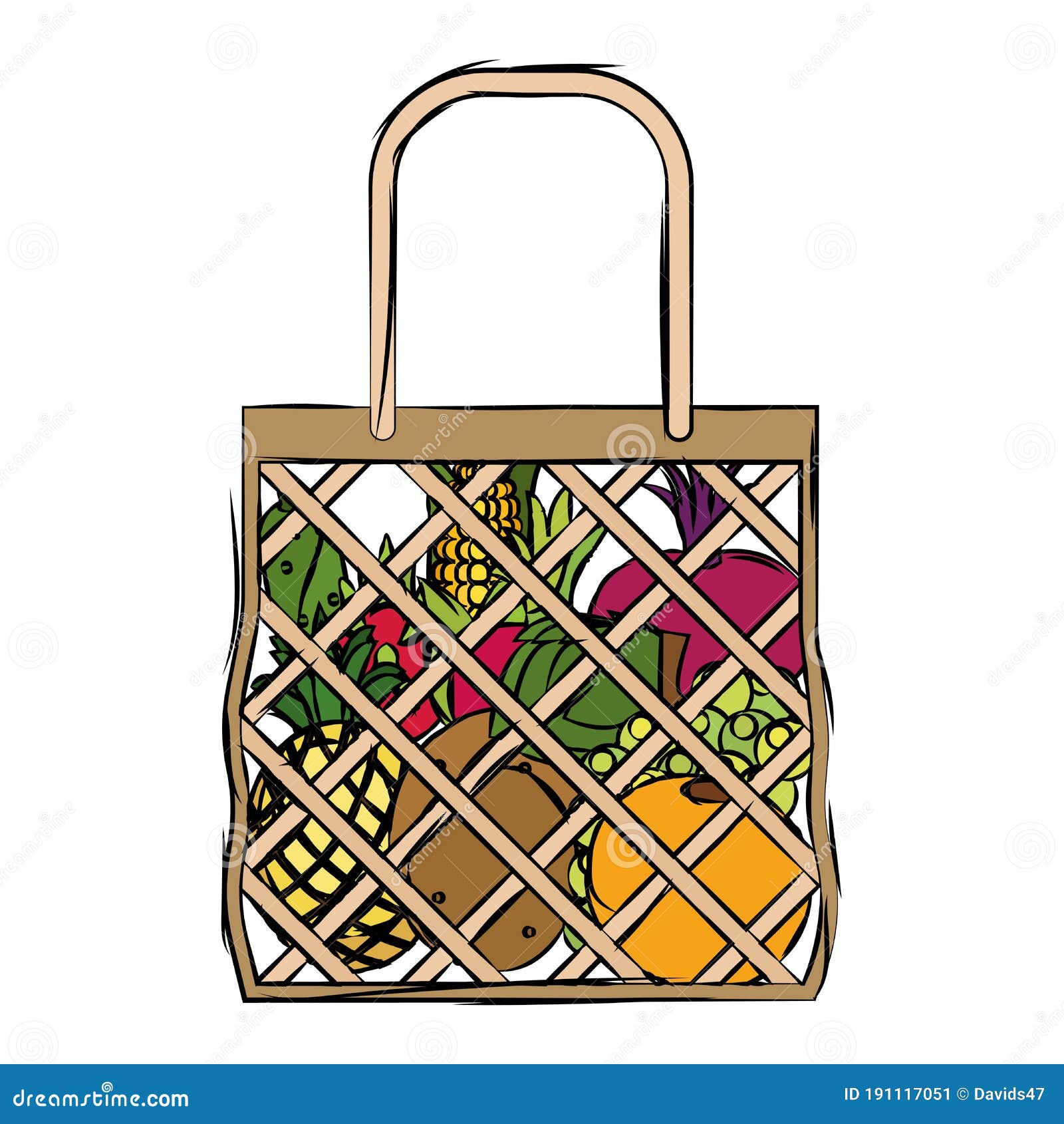 Grocery bag icon stock vector. Illustration of grocery - 191117051