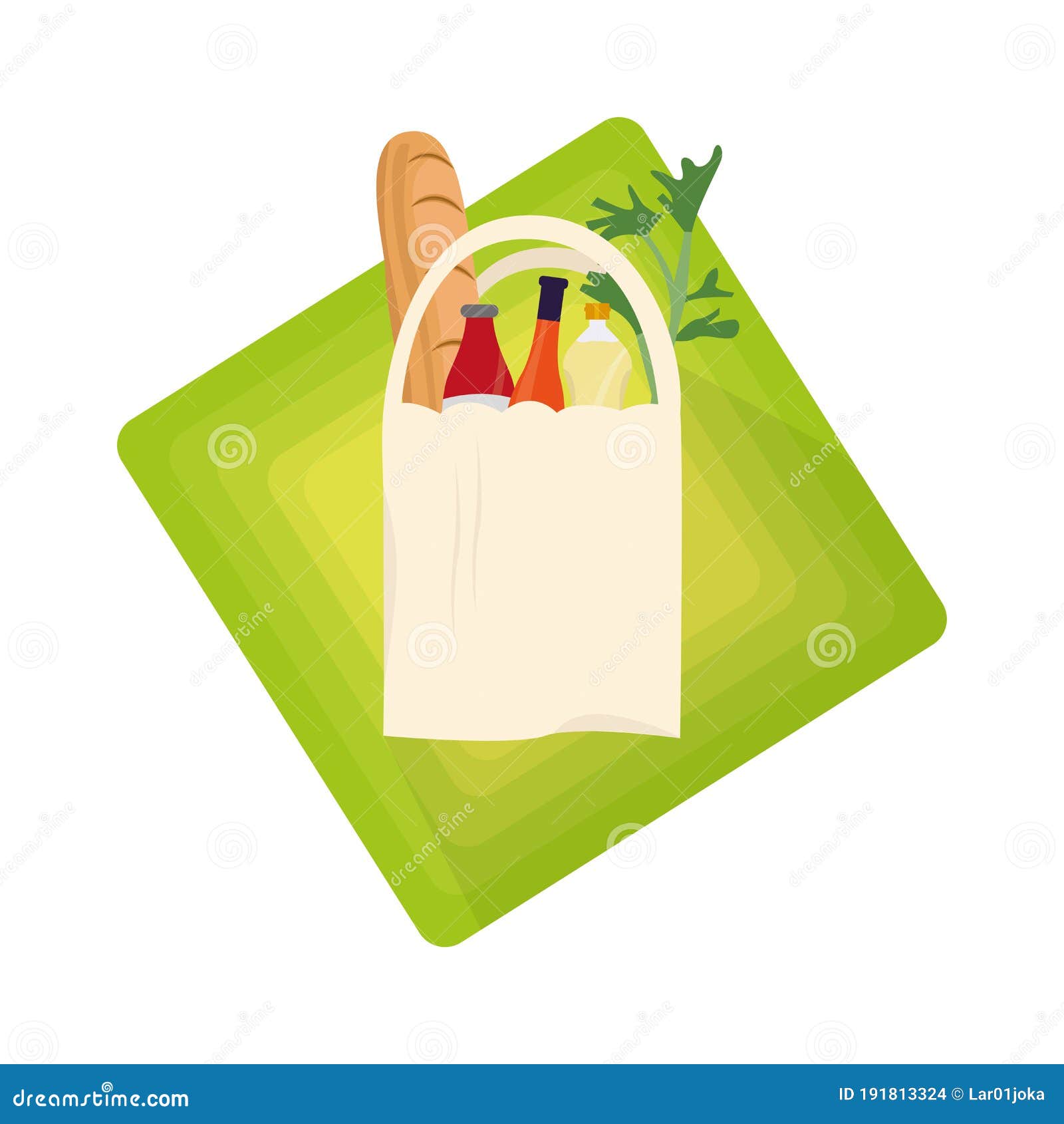 Grocery bag icon stock vector. Illustration of supermarket - 191813324