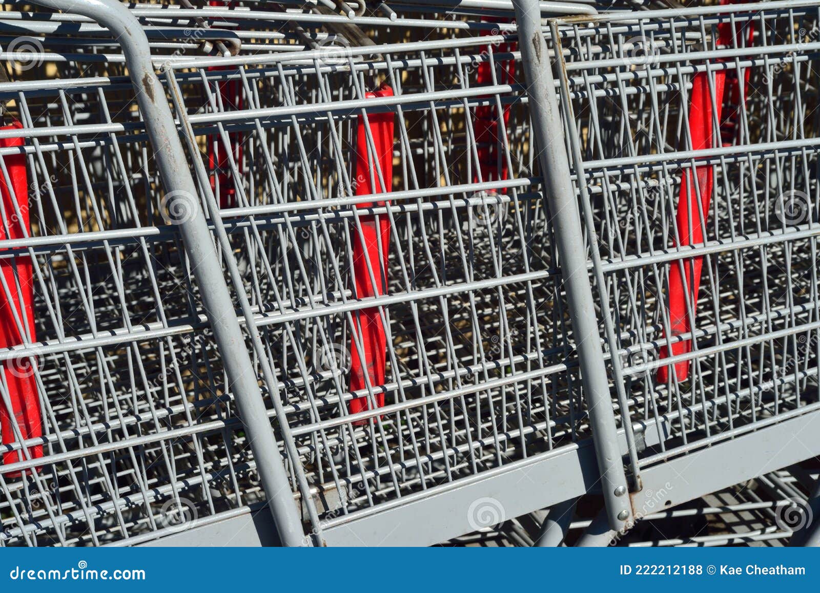 Grocery Carts Fallen And Laying On The Ground. The Concept Of Empty ...