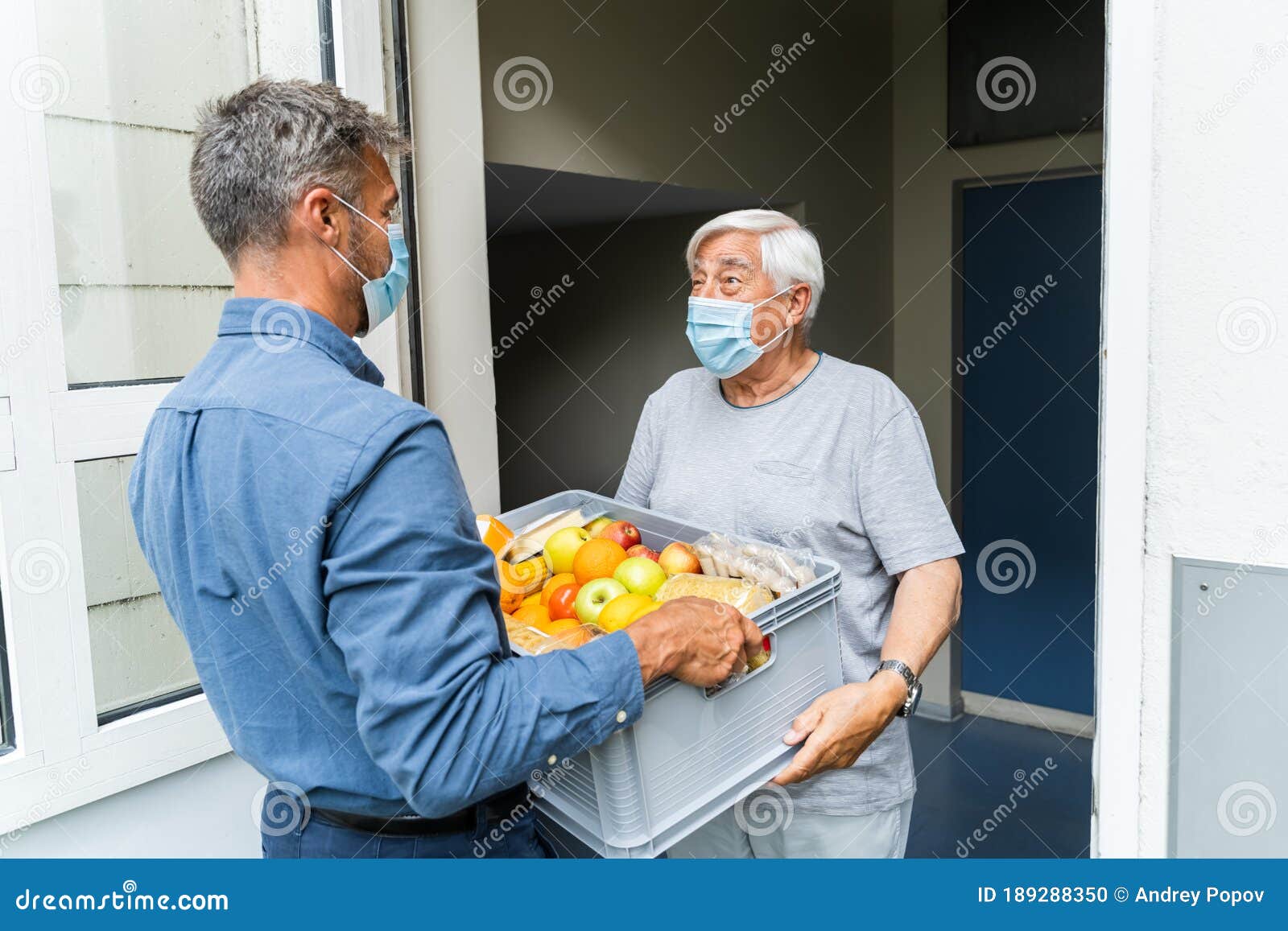 Grocery Food Shopping Help for Elder Stock Photo - Image of giving ...