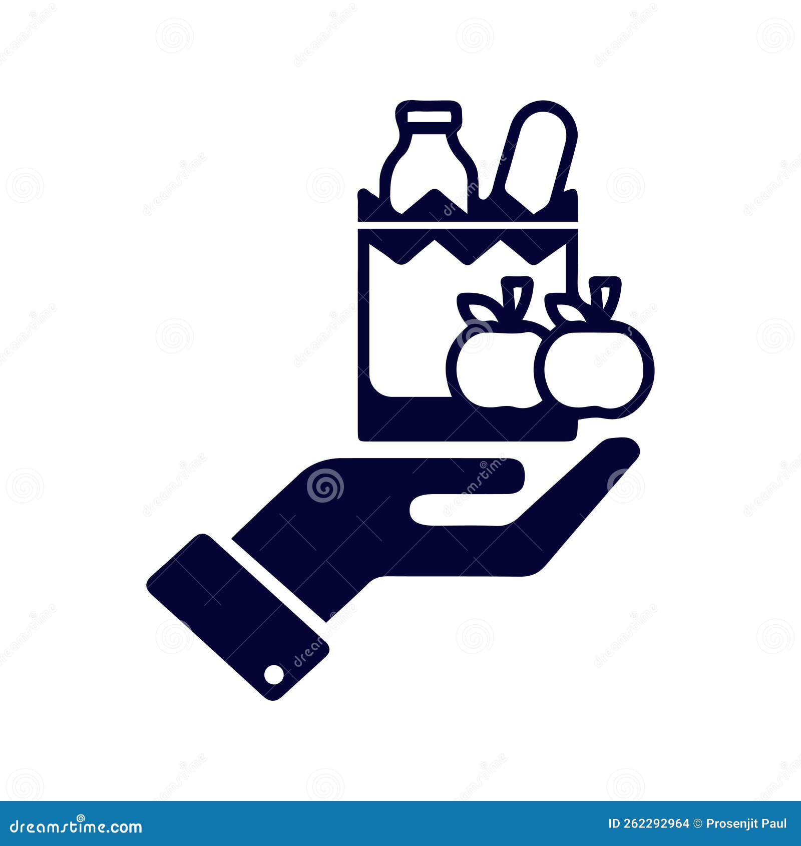 Grocery Home Hand Delivery Icon Stock Vector - Illustration of symbol ...