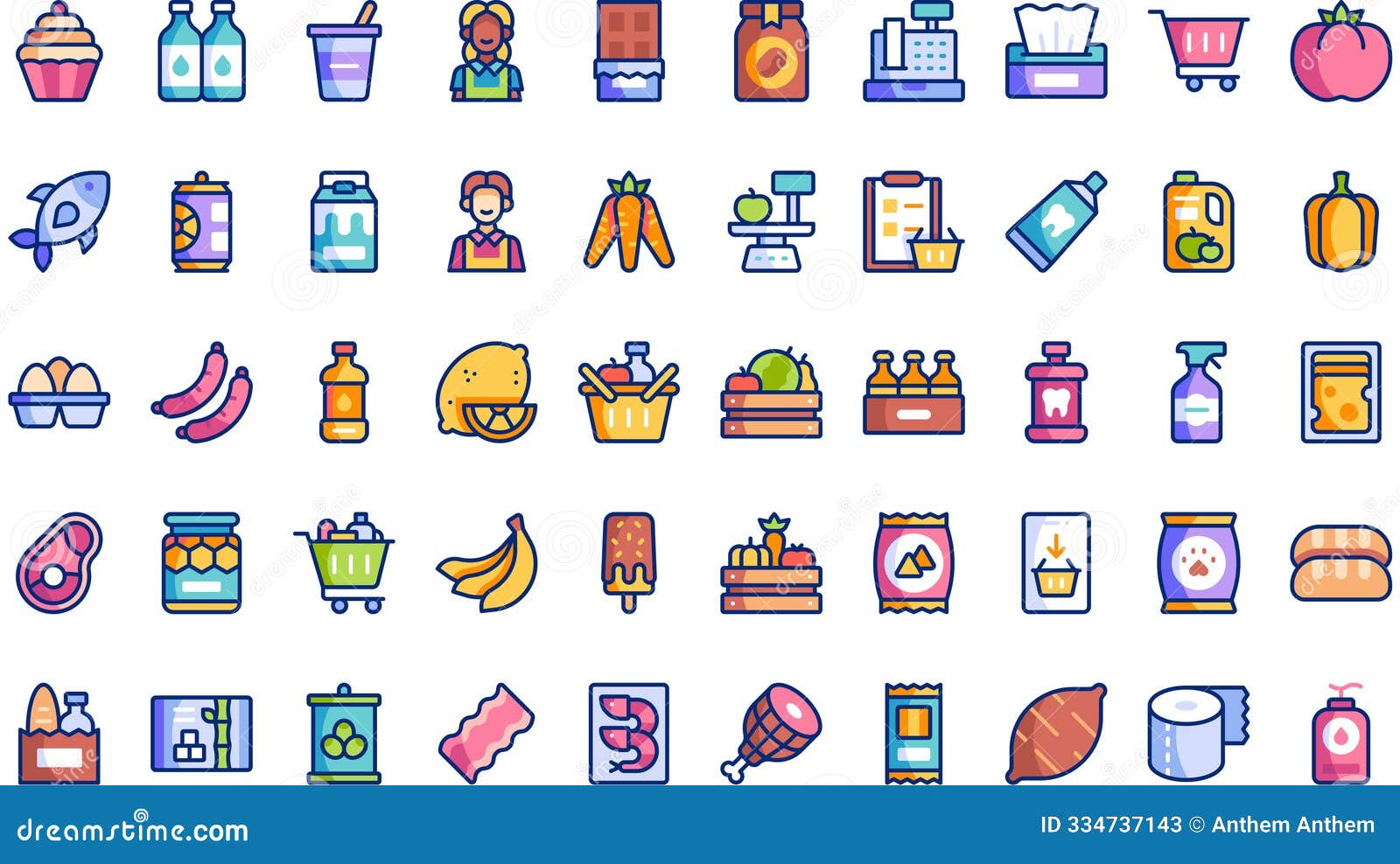 Grocery Icons High-Quality Vector Icons Collection with Editable Stroke ...