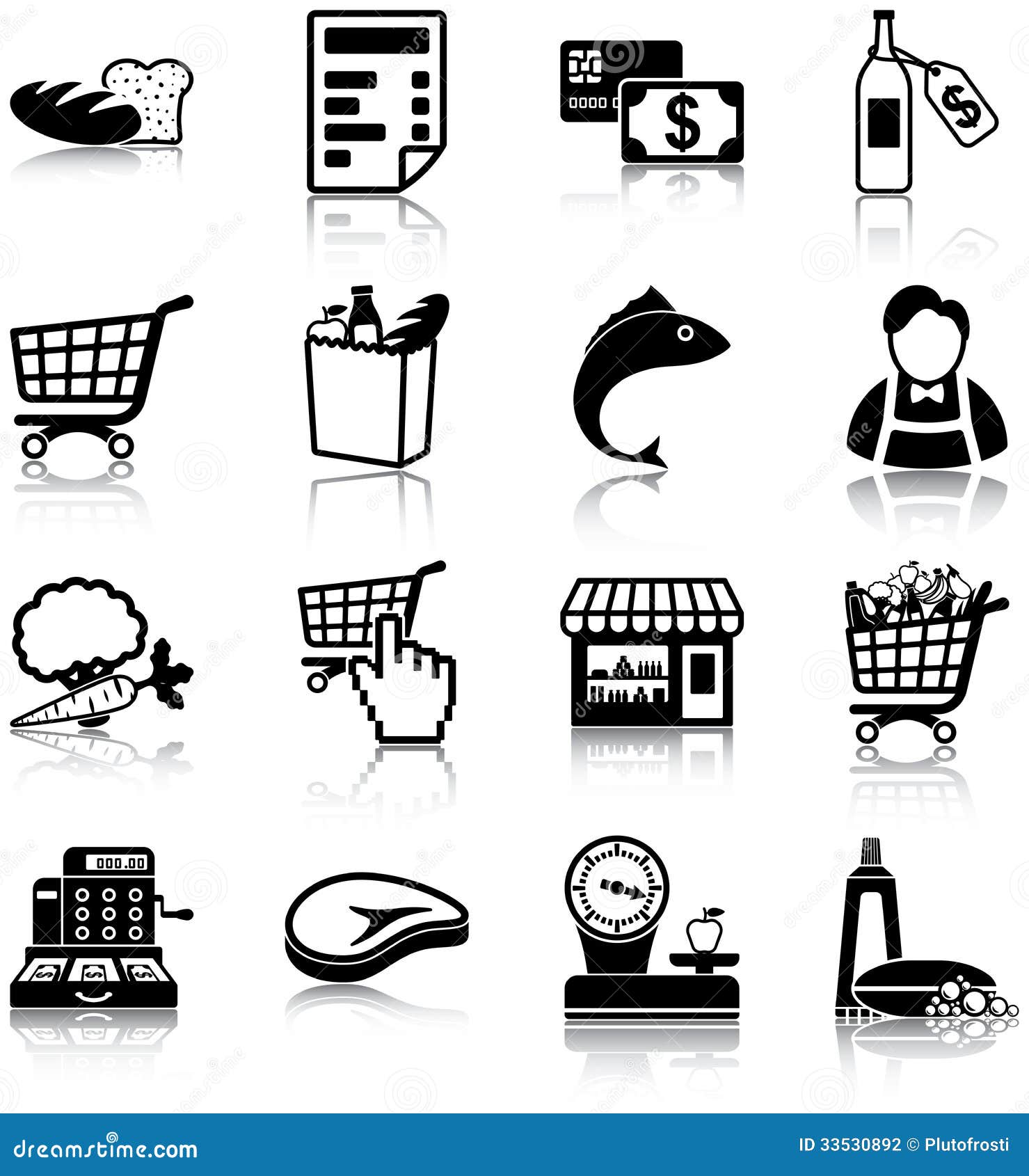 Grocery icons stock vector. Illustration of internet - 33530892