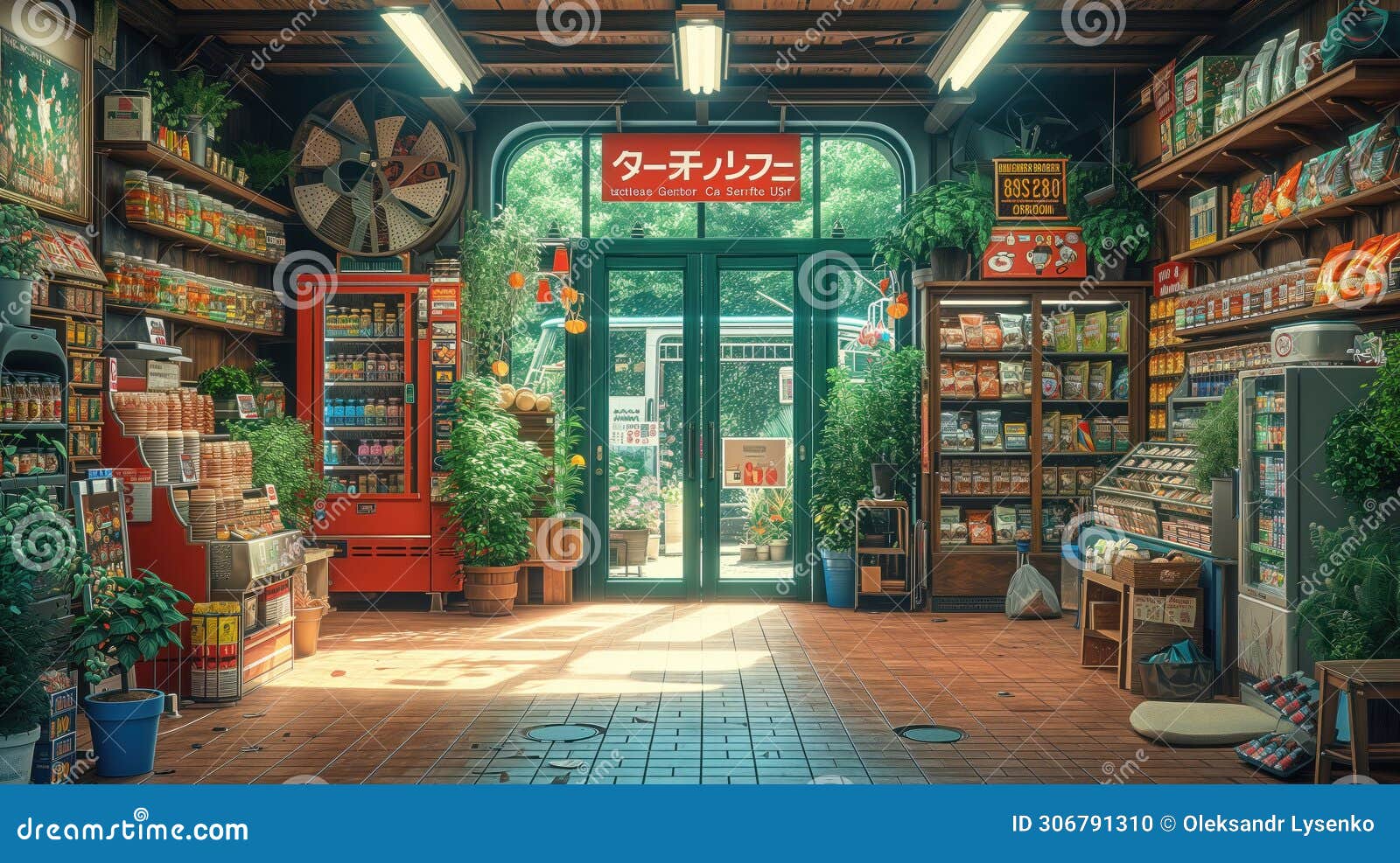 Grocery Minimarket Interior Royalty-Free Cartoon | CartoonDealer.com ...