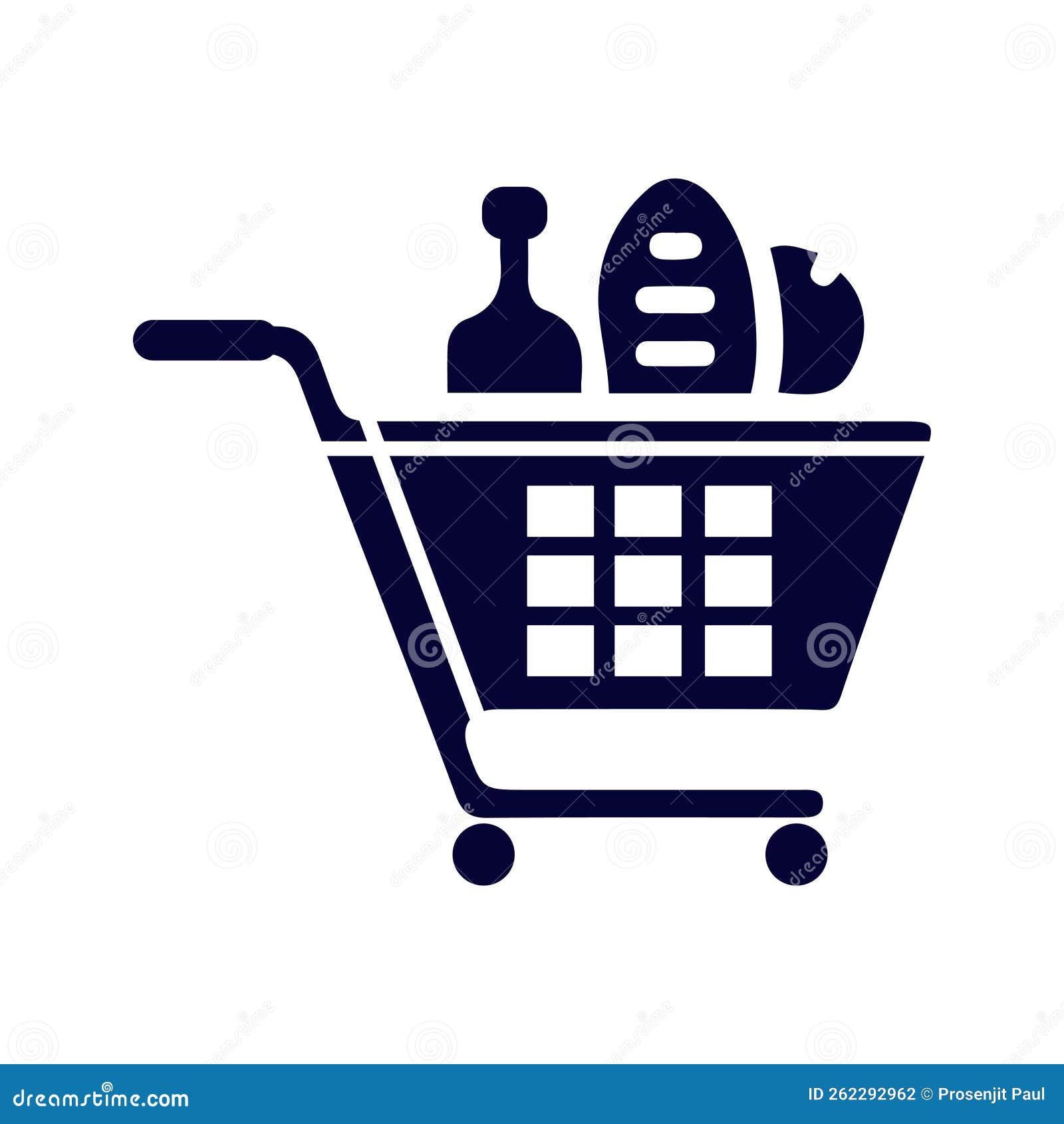 Grocery shopping icon stock vector. Illustration of purchase - 262292962