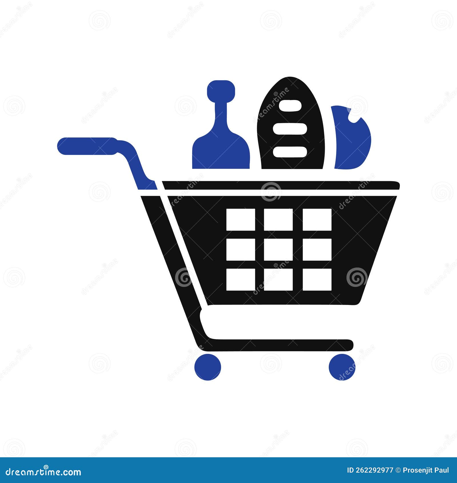 Grocery shopping icon stock vector. Illustration of design - 262292977