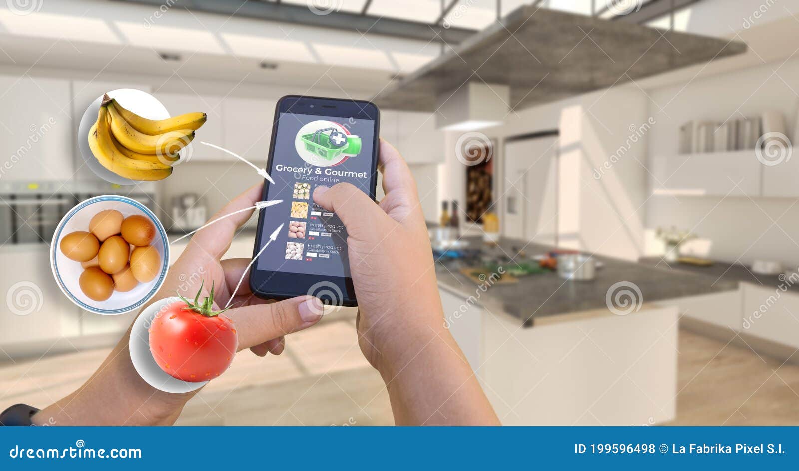 Grocery Shopping from the Kitchen Stock Photo - Image of customer ...