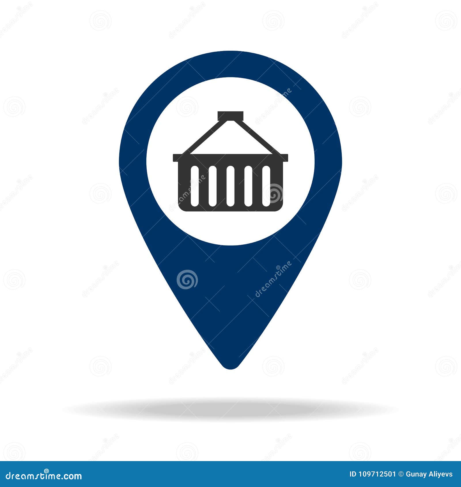 Grocery Store in Blue Map Pin Icon. Element of Map Point for Mobile ...