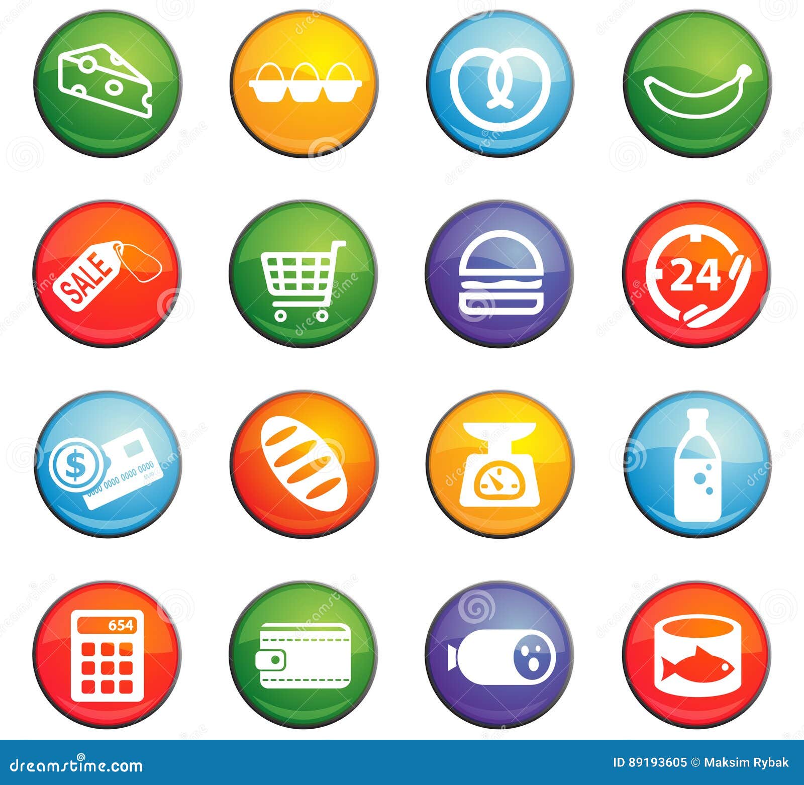 Grocery store icon set stock illustration. Illustration of cheese ...