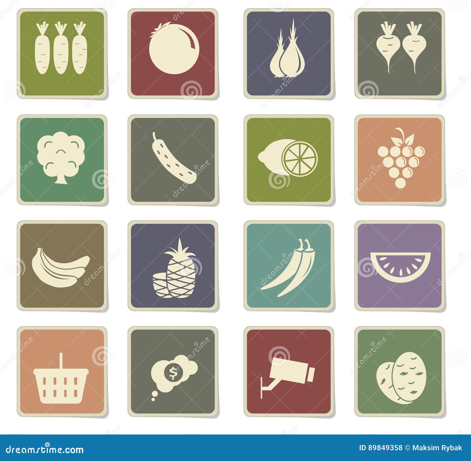Grocery store icon set stock illustration. Illustration of chicken ...