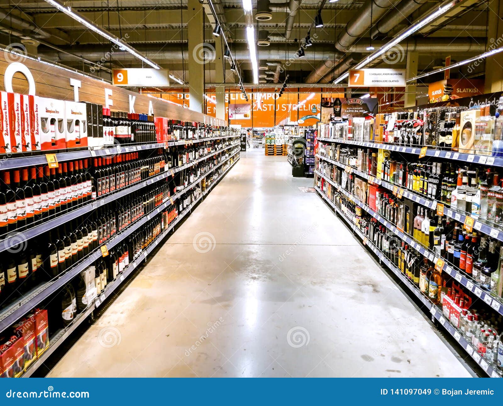 Grocery Store Refs with Full of Alcoholic Drinks Editorial Stock Image ...