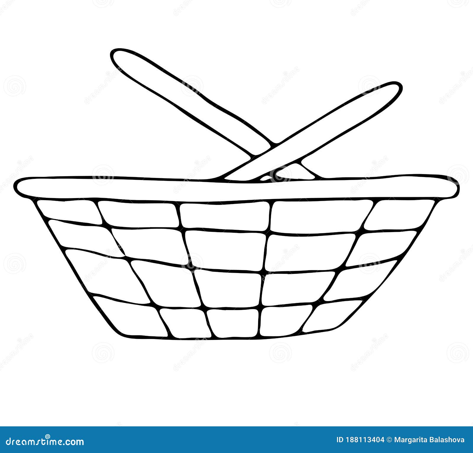 Grocery Store Shopping Basket, Doodle Style Vector Element Stock Vector ...