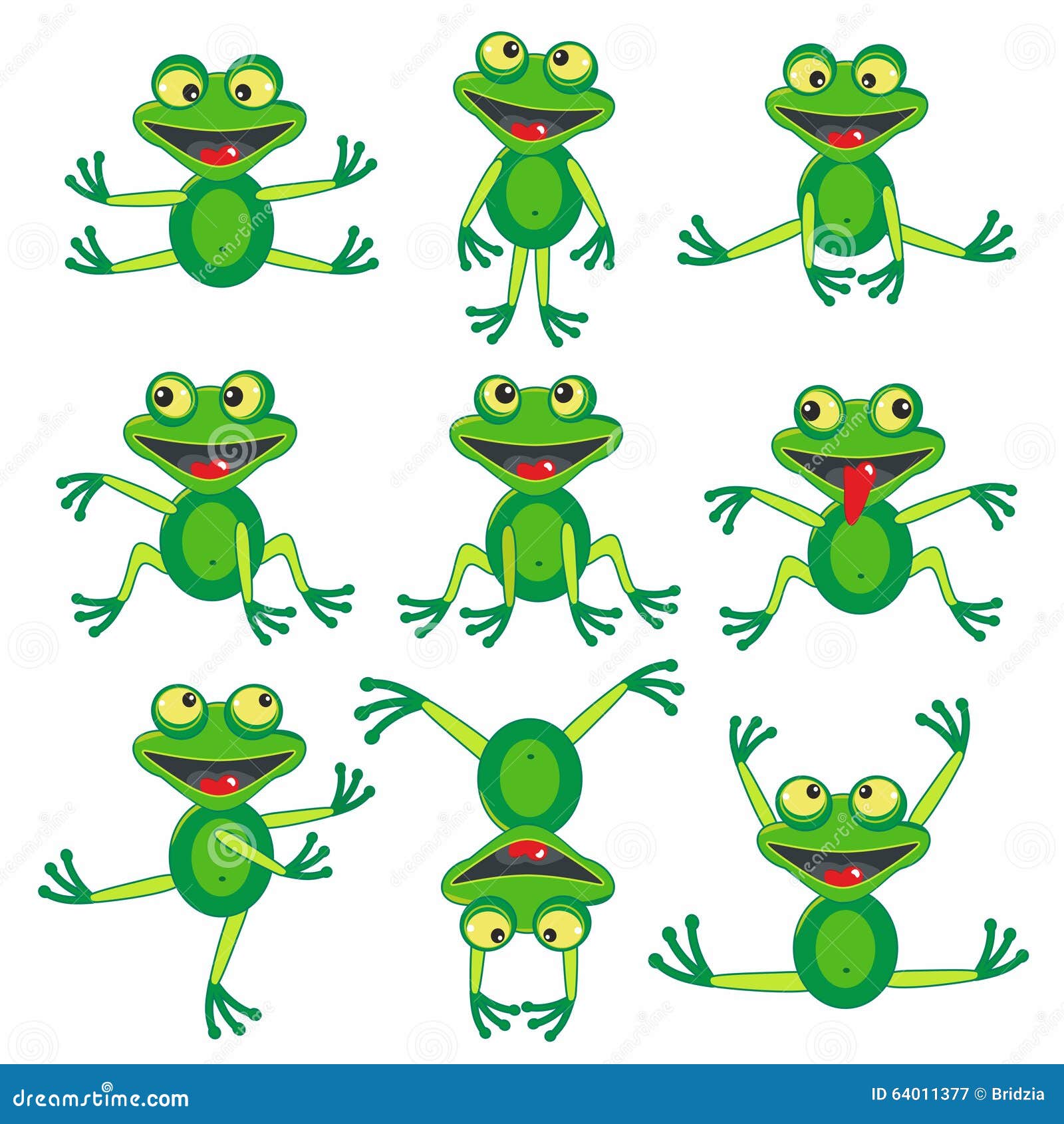 Groda vektor illustrationer. Illustration av roligt, gyckel - 64011377