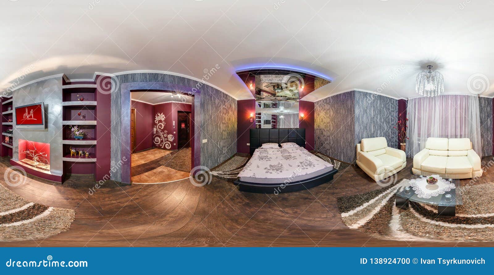 GRODNO, BELARUS - NOVEMBER 12, 2012: Full Spherical 360 by 180 Degrees ...