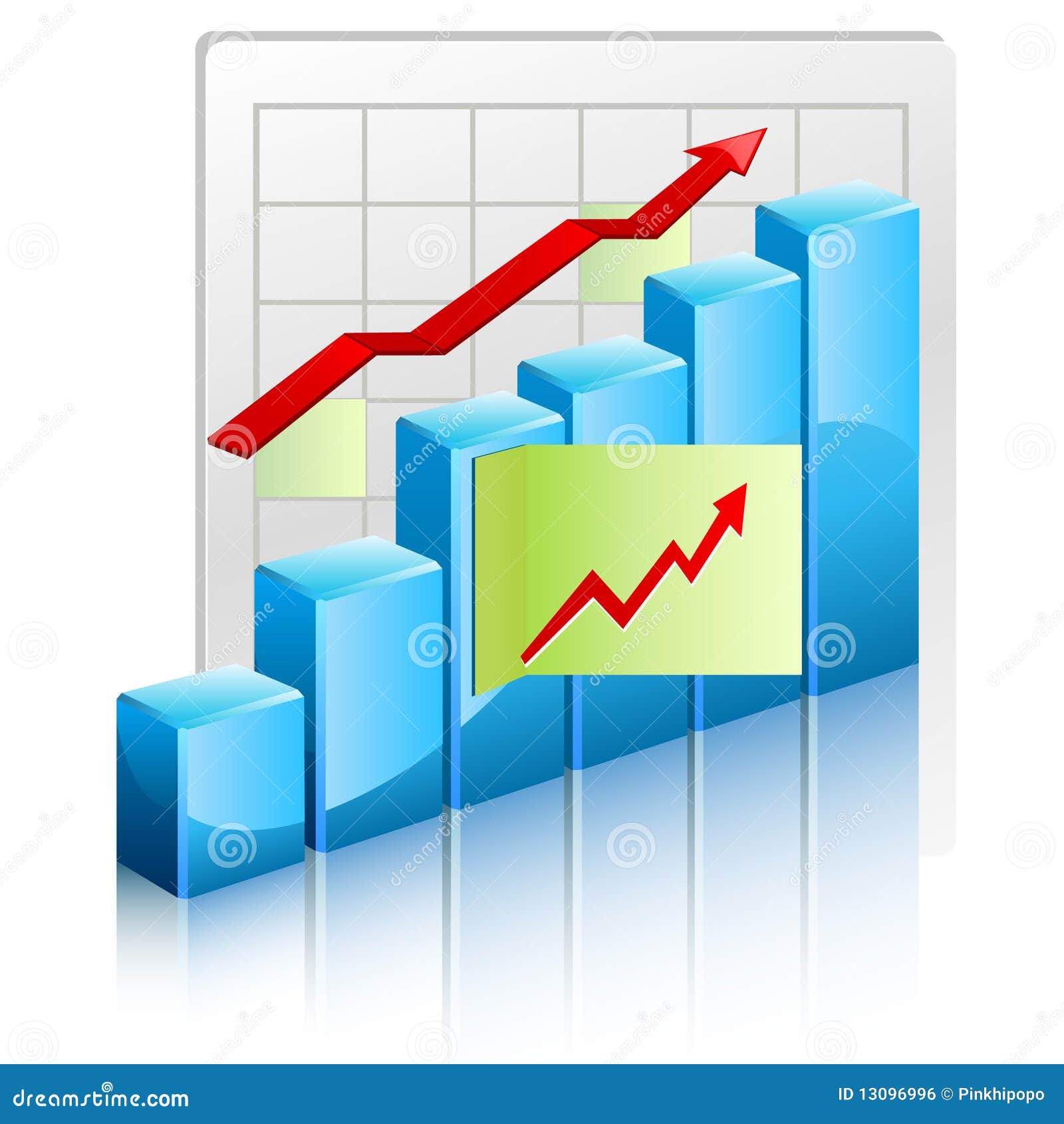 Groeiende grafieken vector illustratie. Illustration of grafiek - 13096996