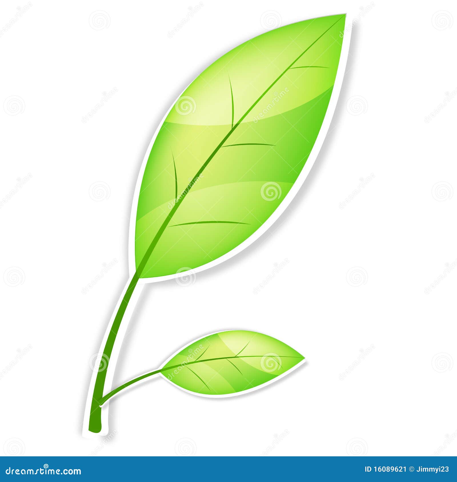 Groen blad vector illustratie. Illustration of kromme - 16089621