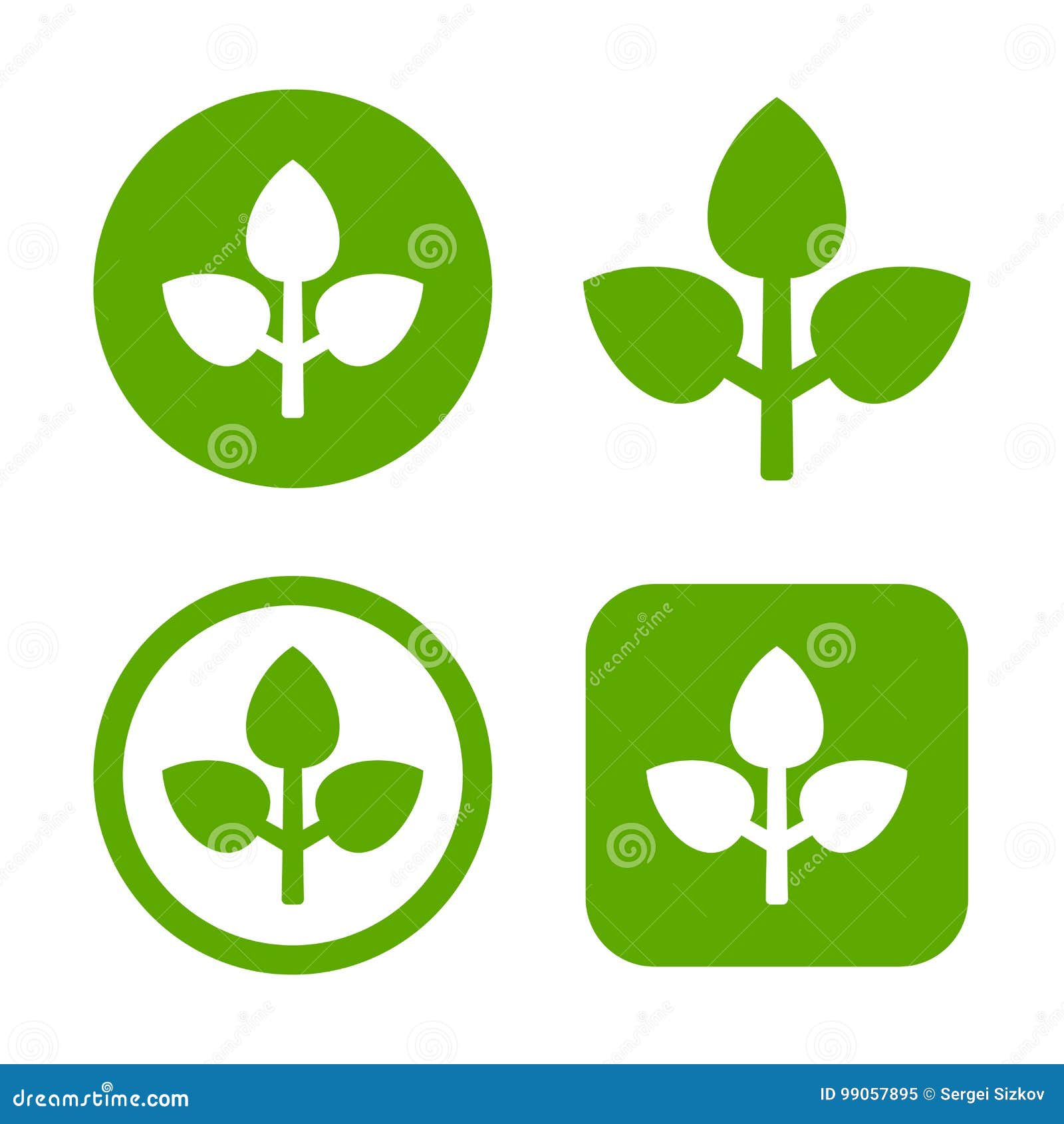 Groen Blad Logo Set Het Teken Van Eco Vector Vector Illustratie ...