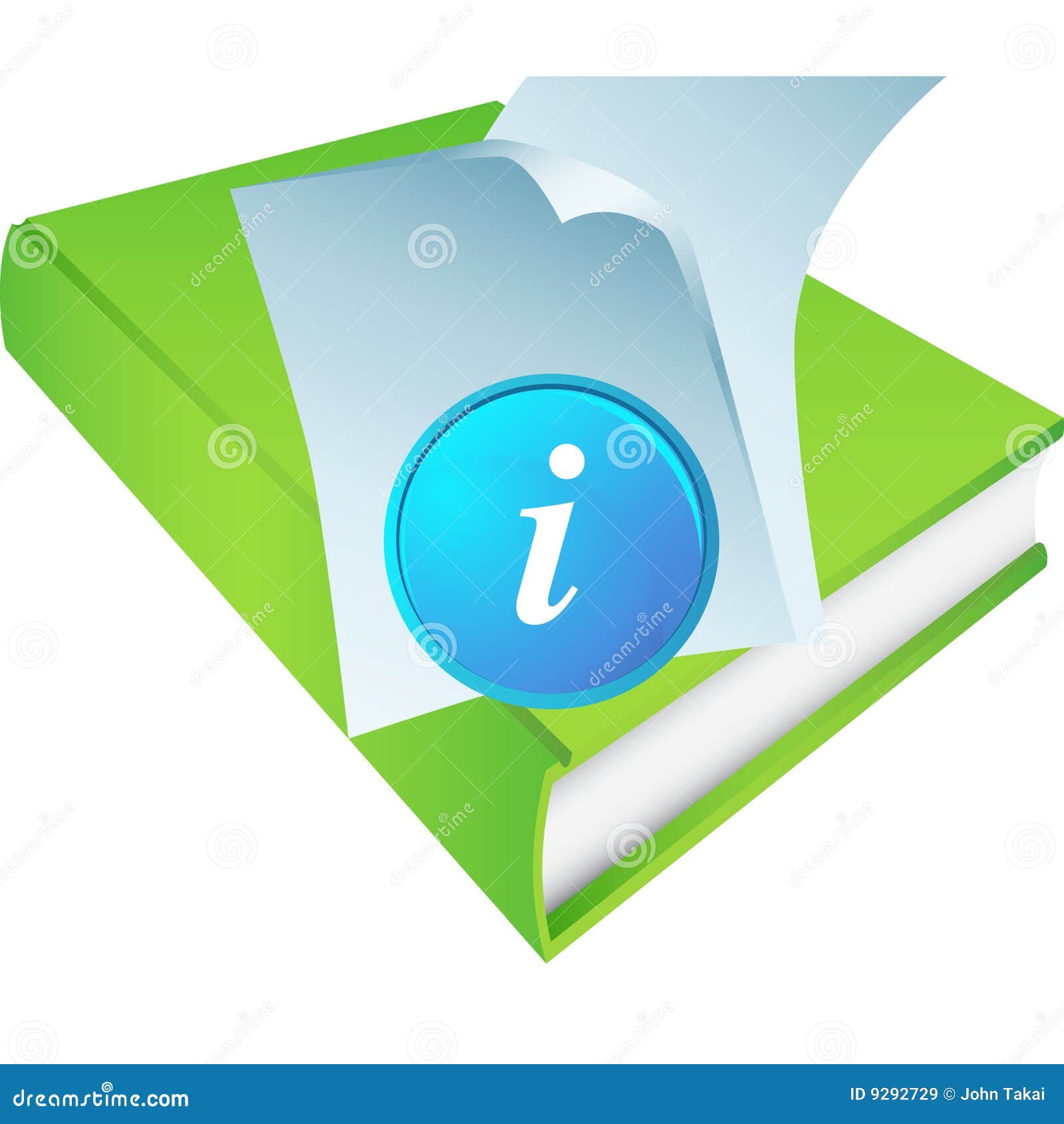 Groen Boek Met Het Pictogram Van De Informatie Vector Illustratie ...