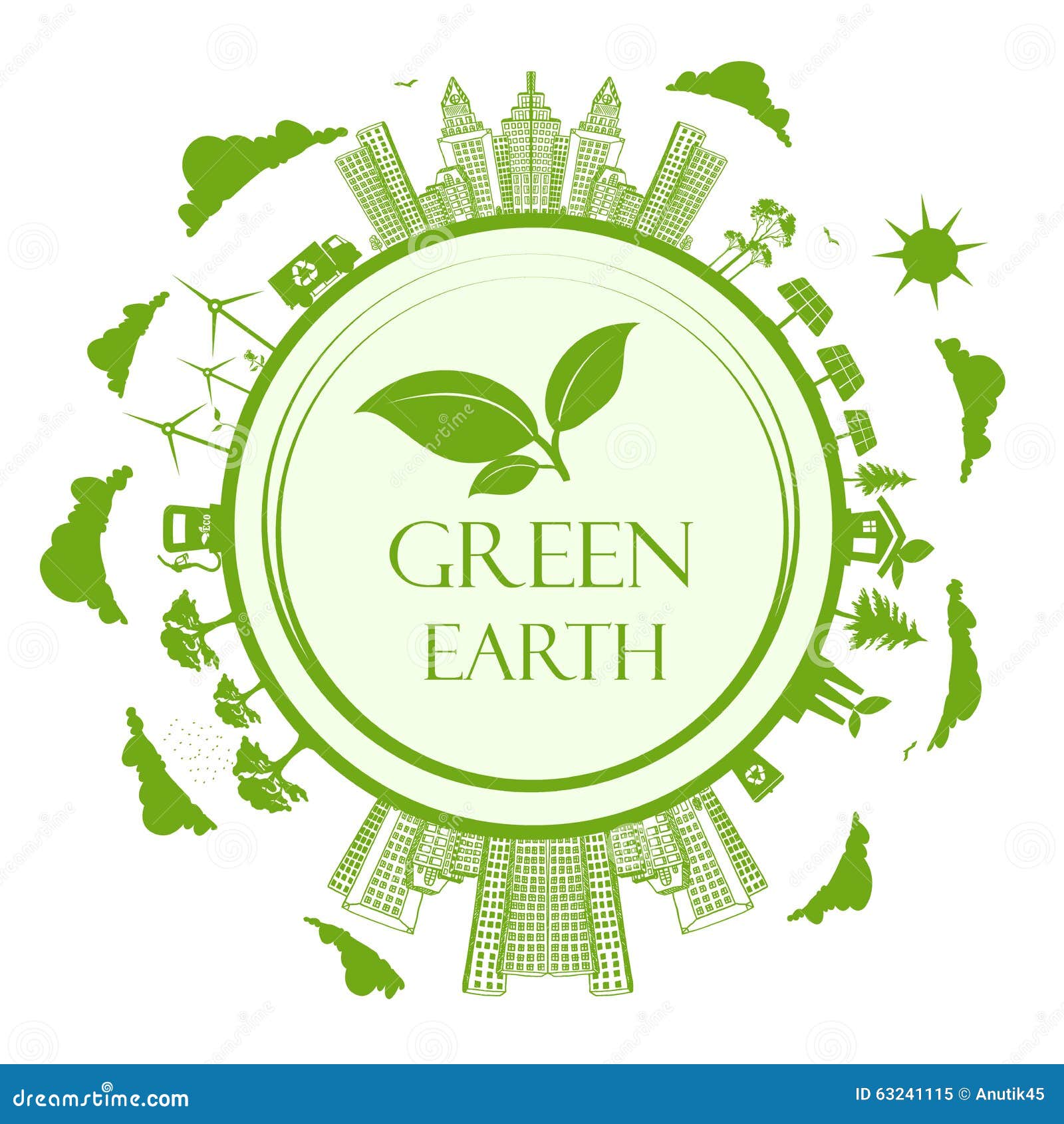 Groen, Eco, Aarde, Vector, Illustratie Vector Illustratie ...