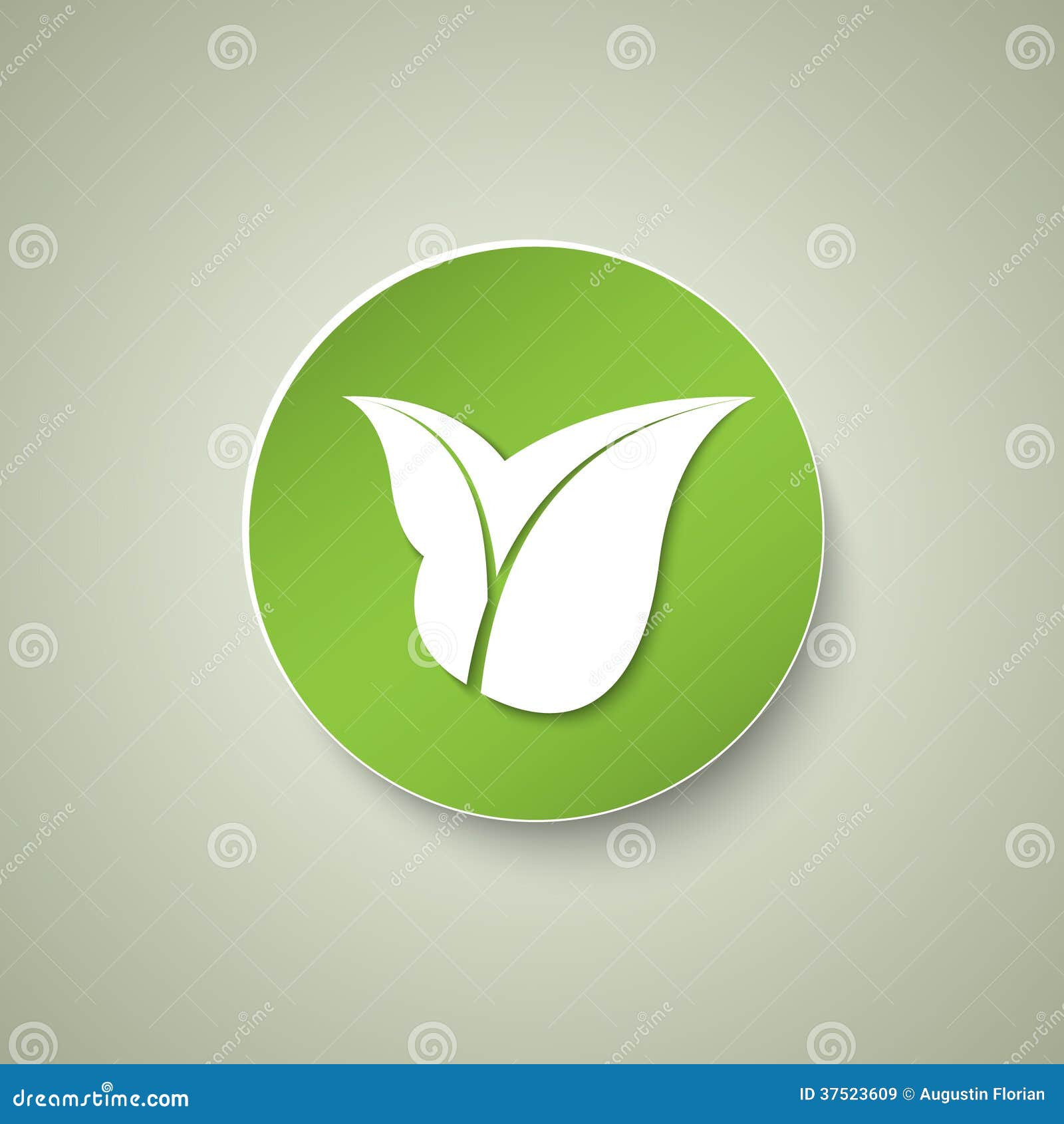 Groen Ecopictogram Met Bladeren Vector Illustratie - Illustration of ...