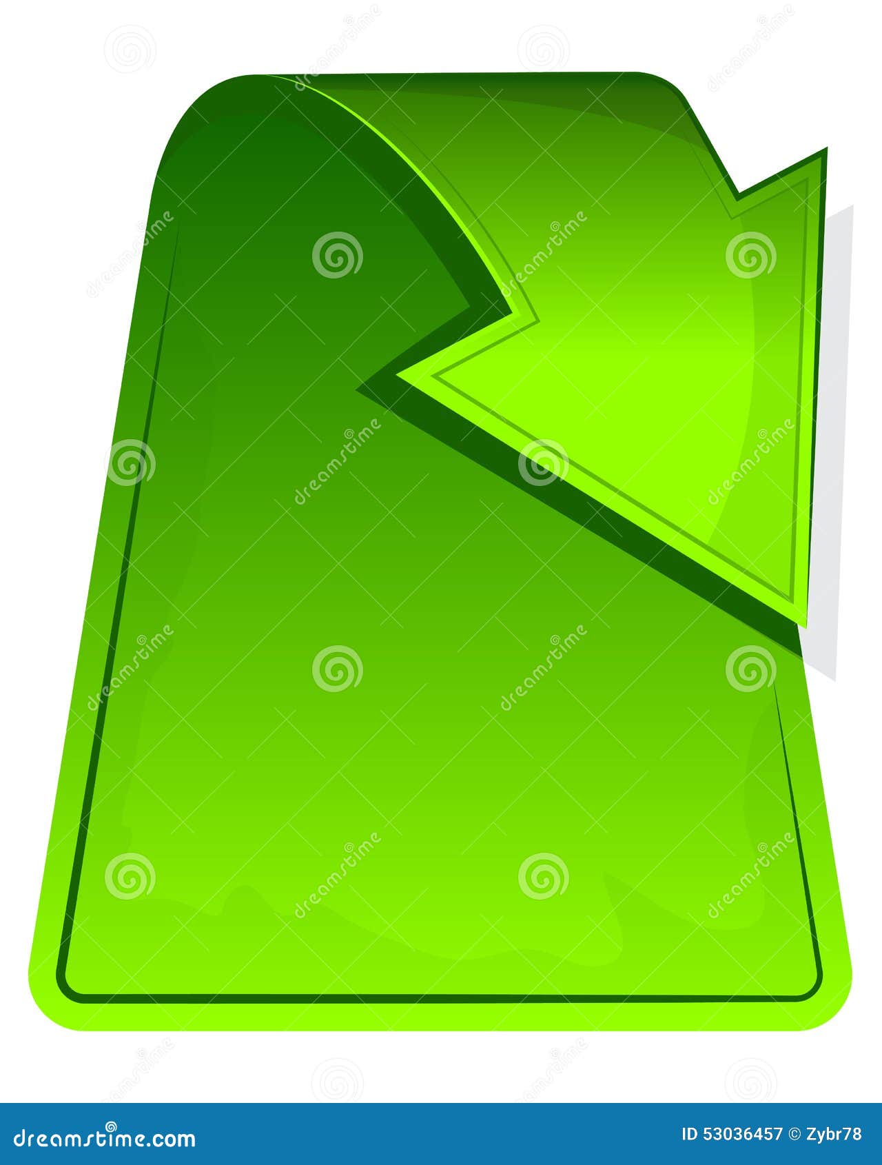 Groen etiket met pijl vector illustratie. Illustration of element ...