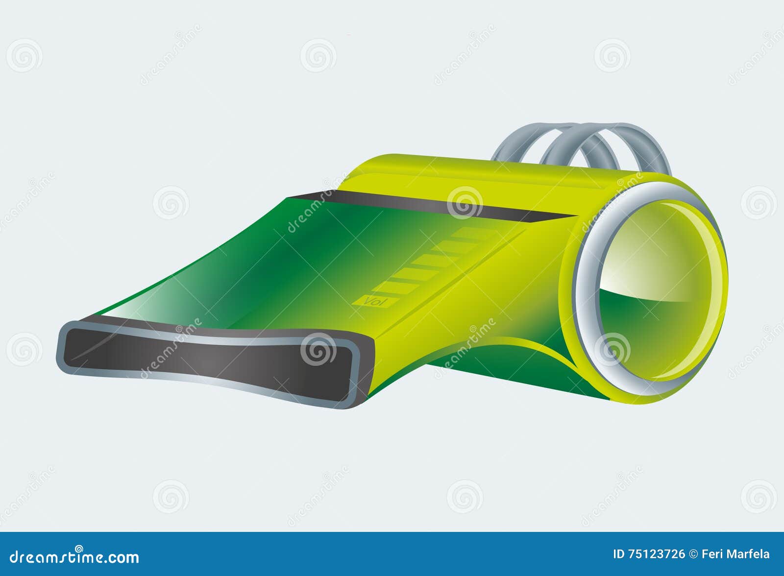 Groen fluitje vector illustratie. Illustration of symbool - 75123726
