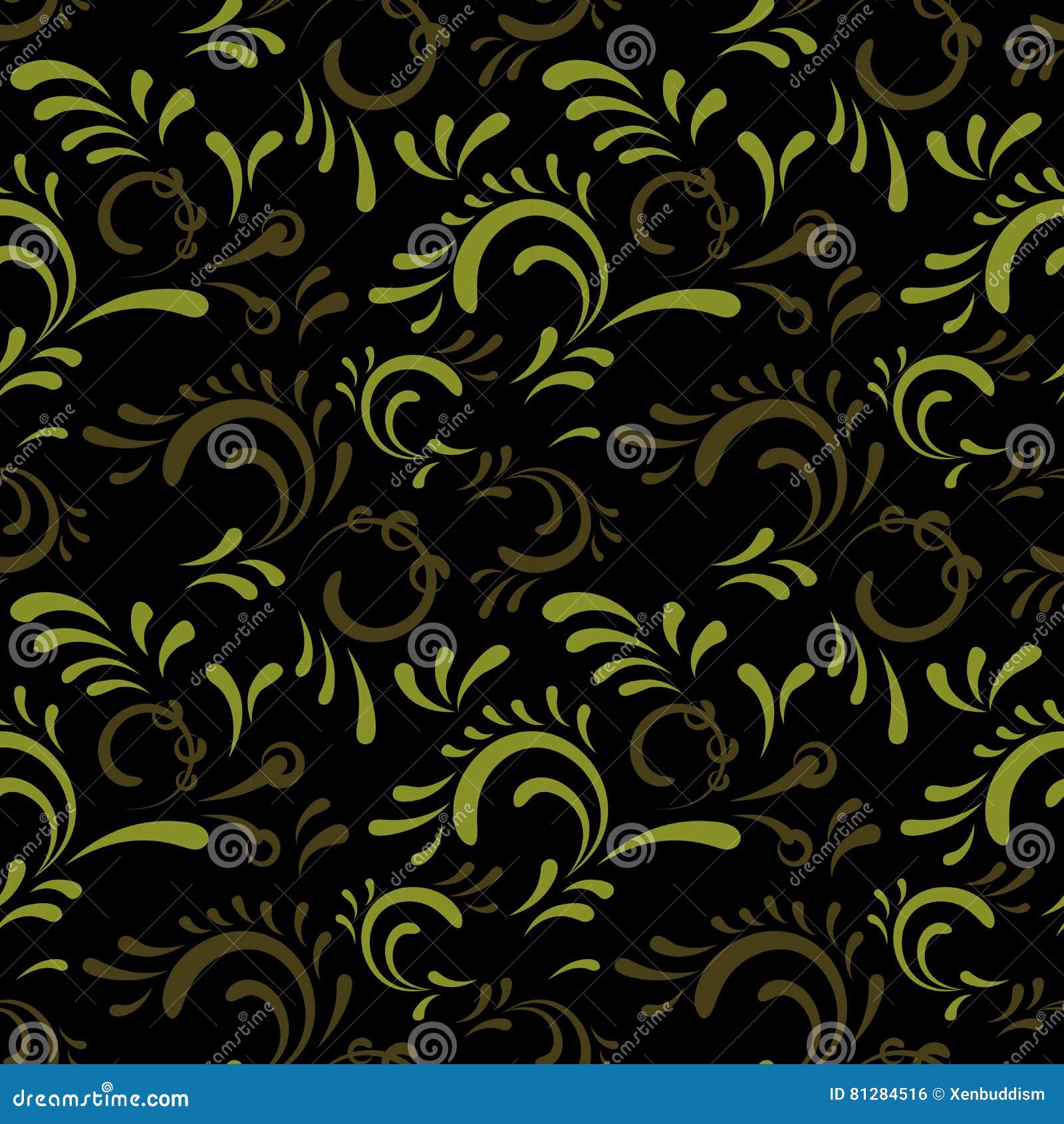 Groen Krul Naadloos Patroon Stock Illustratie - Illustration of patroon ...