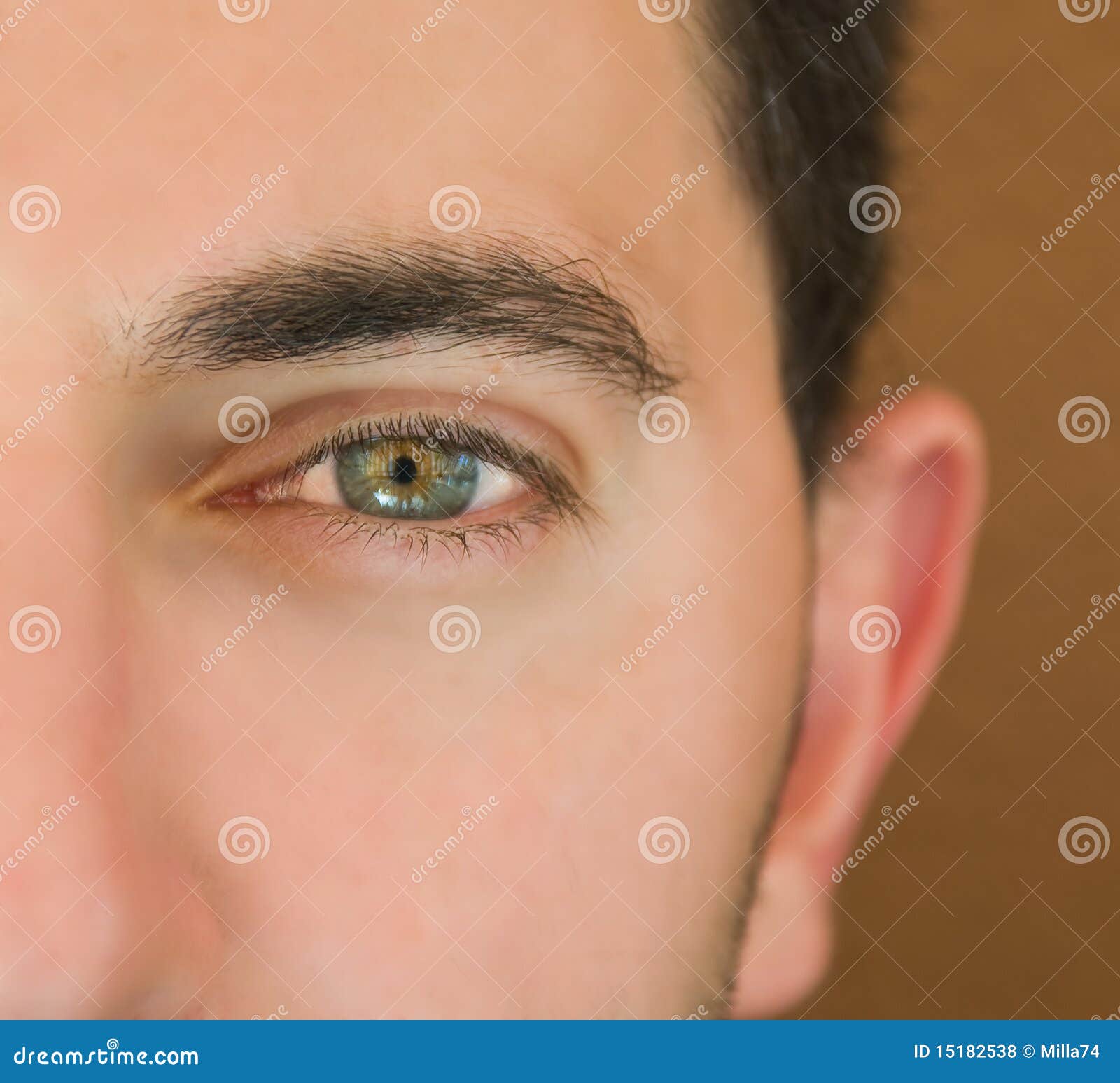 Groen man oog. stock foto. Image of dagdroom, macro, uitdrukking - 15182538