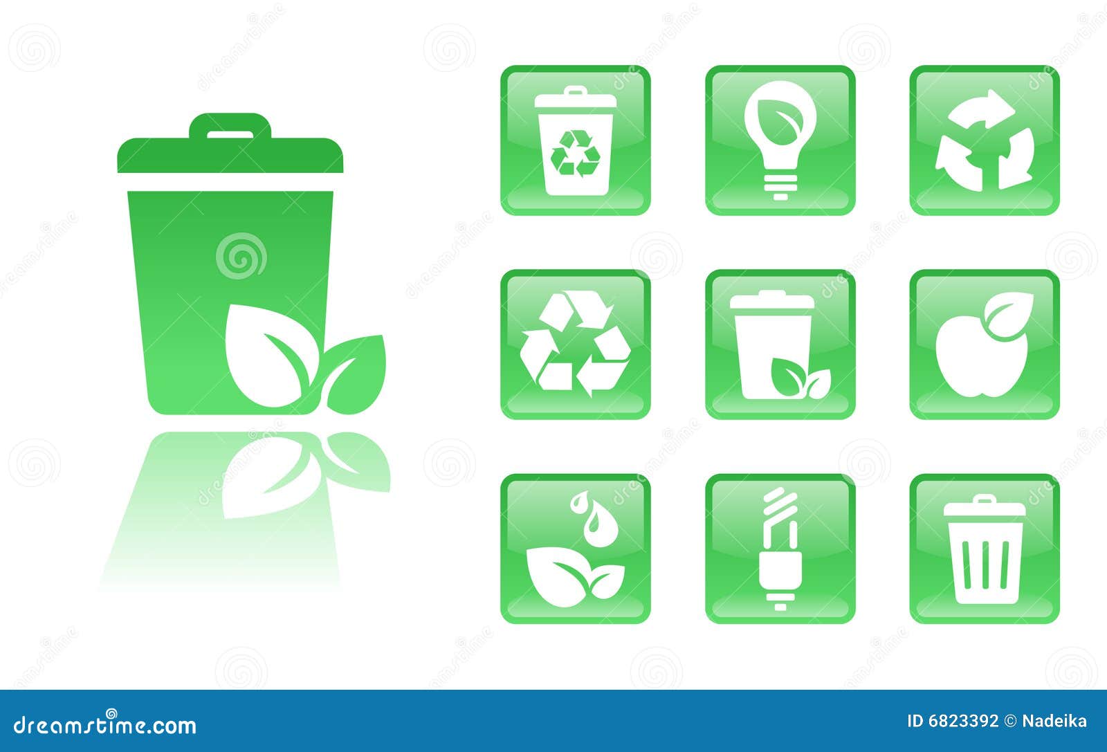 Groen-pictogram-afval vector illustratie. Illustration of schoon - 6823392