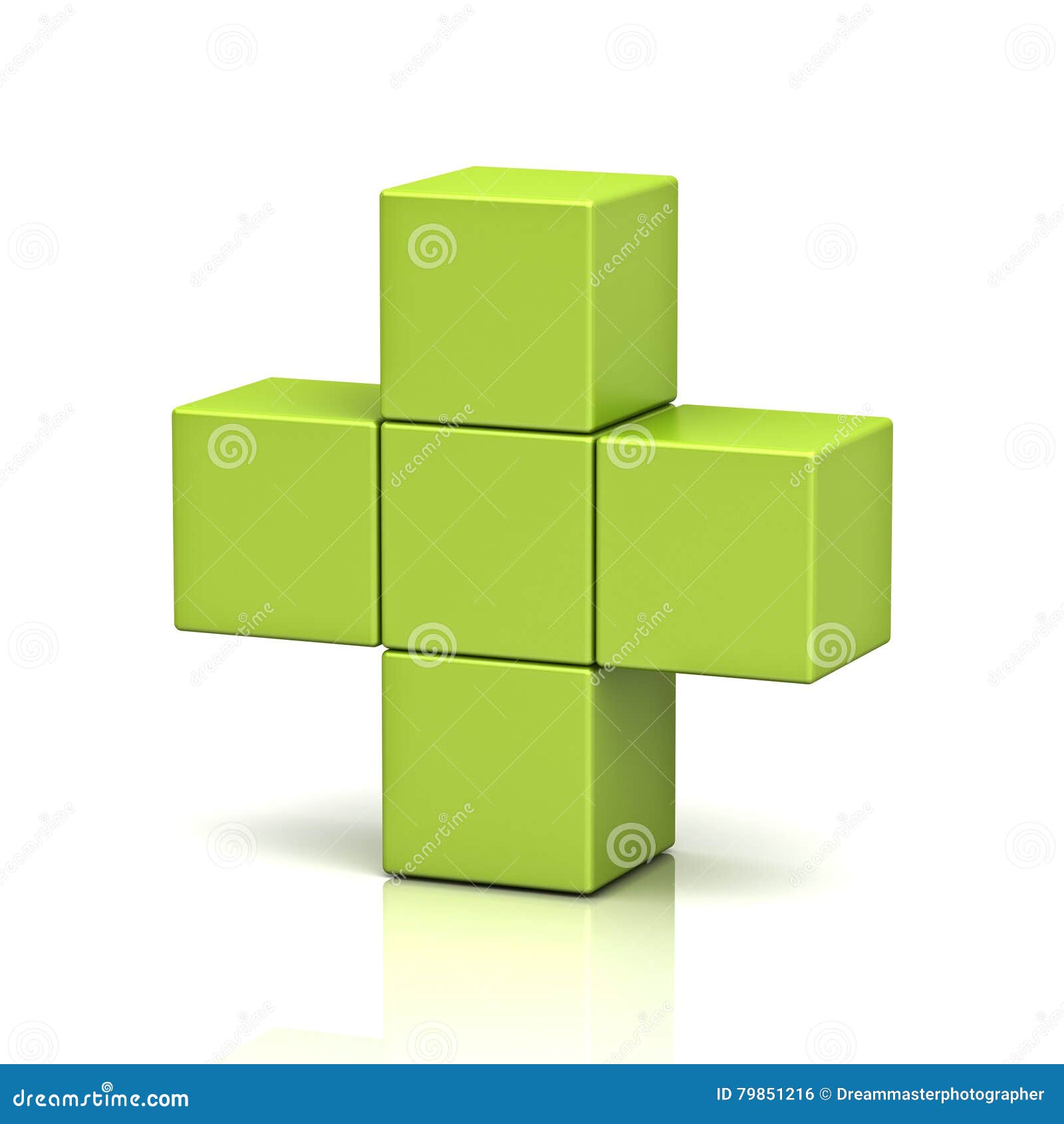 Groen Plusteken Op Witte Achtergrond Met Bezinning Stock Illustratie ...