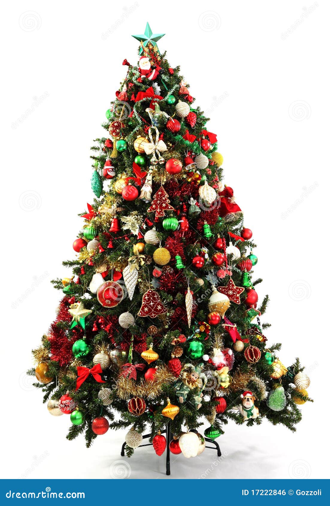 Groen, Rood En Gouden Kerstboom Stock Foto - Image of vakantie ...