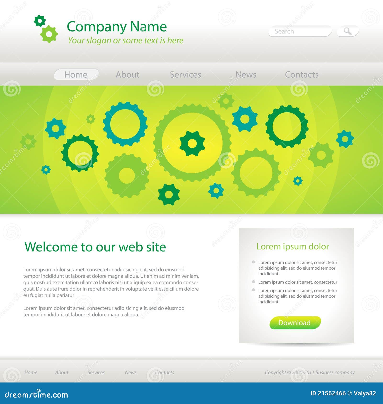 Groen Website Creatief Malplaatje Vector Illustratie - Illustration of ...