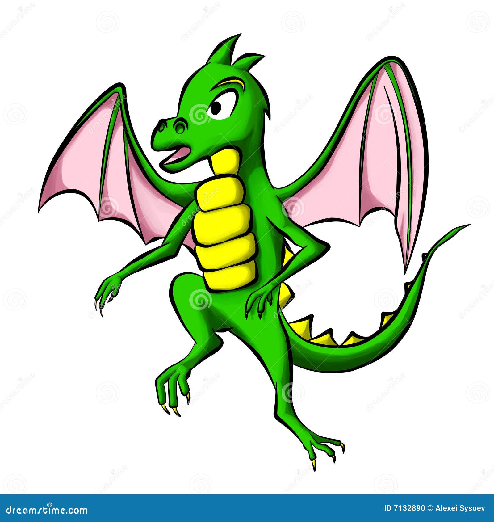 Groen weinig draak stock illustratie. Illustration of monster - 7132890