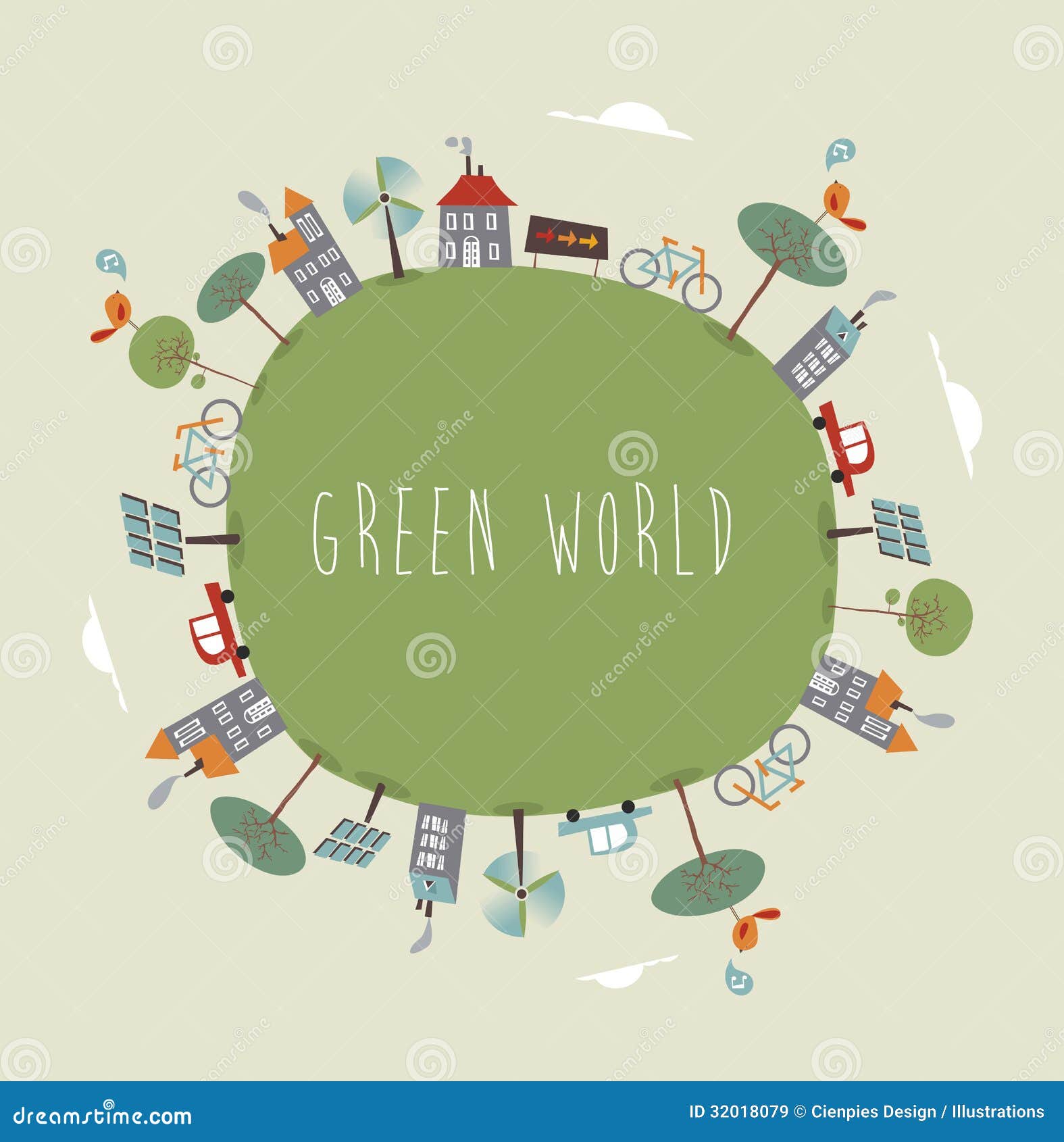 Groen wereld leuk ontwerp vector illustratie. Illustration of kaart ...