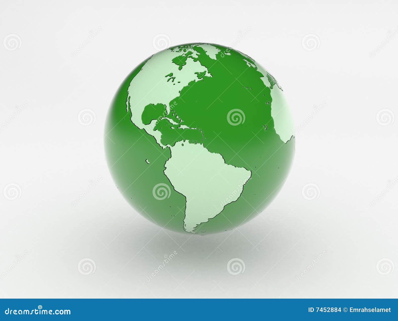 Groene 3d wereldbol stock illustratie. Illustration of wereld - 7452884