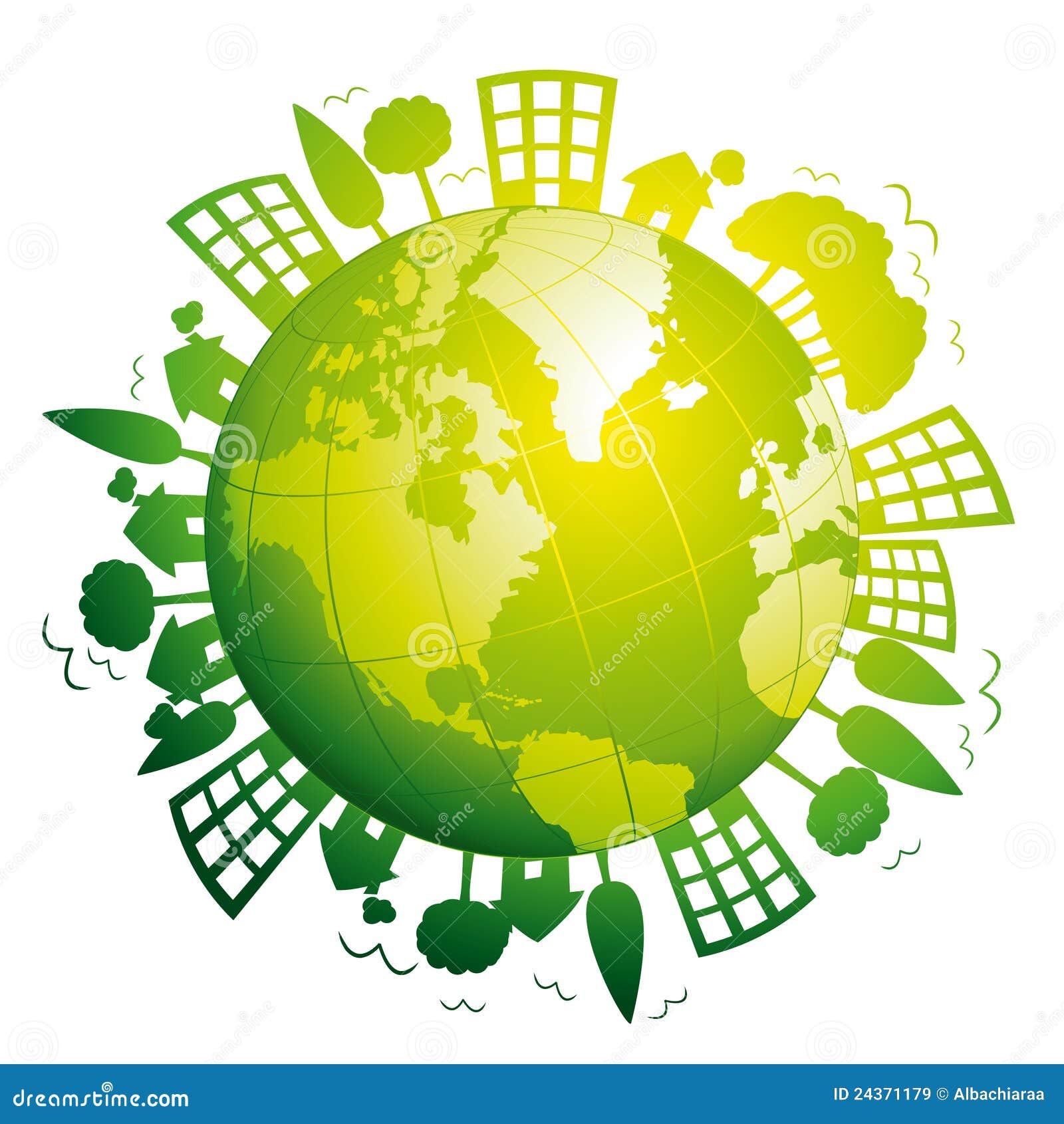 Groene aarde. vector illustratie. Illustration of huis - 24371179