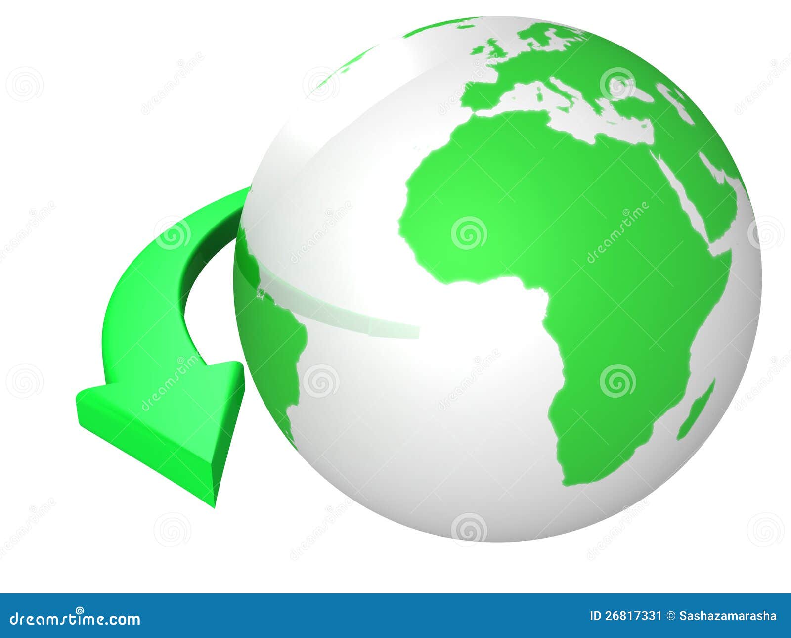 Groene Aarde Globesphere Met Rond Pijl Stock Illustratie - Illustration ...