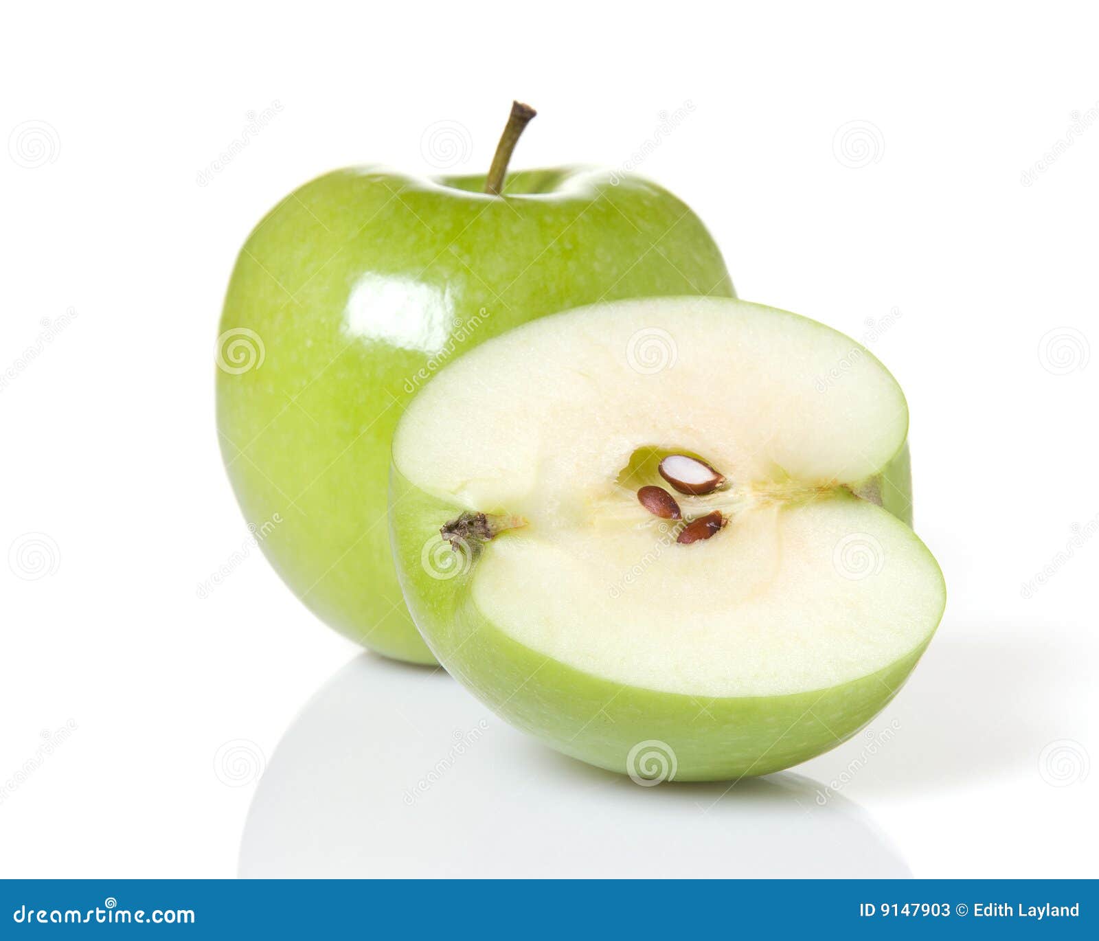 Groene Appel Met Halve Appel Stock Afbeelding - Image of naughty ...