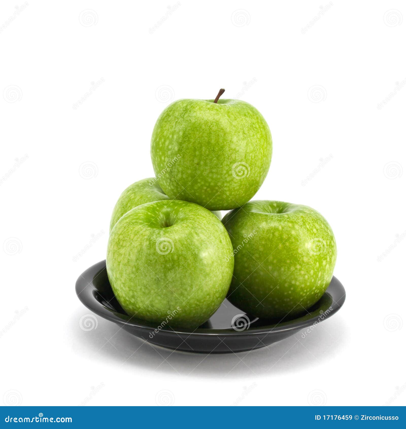 Groene appel met plaat stock afbeelding. Image of appel - 17176459