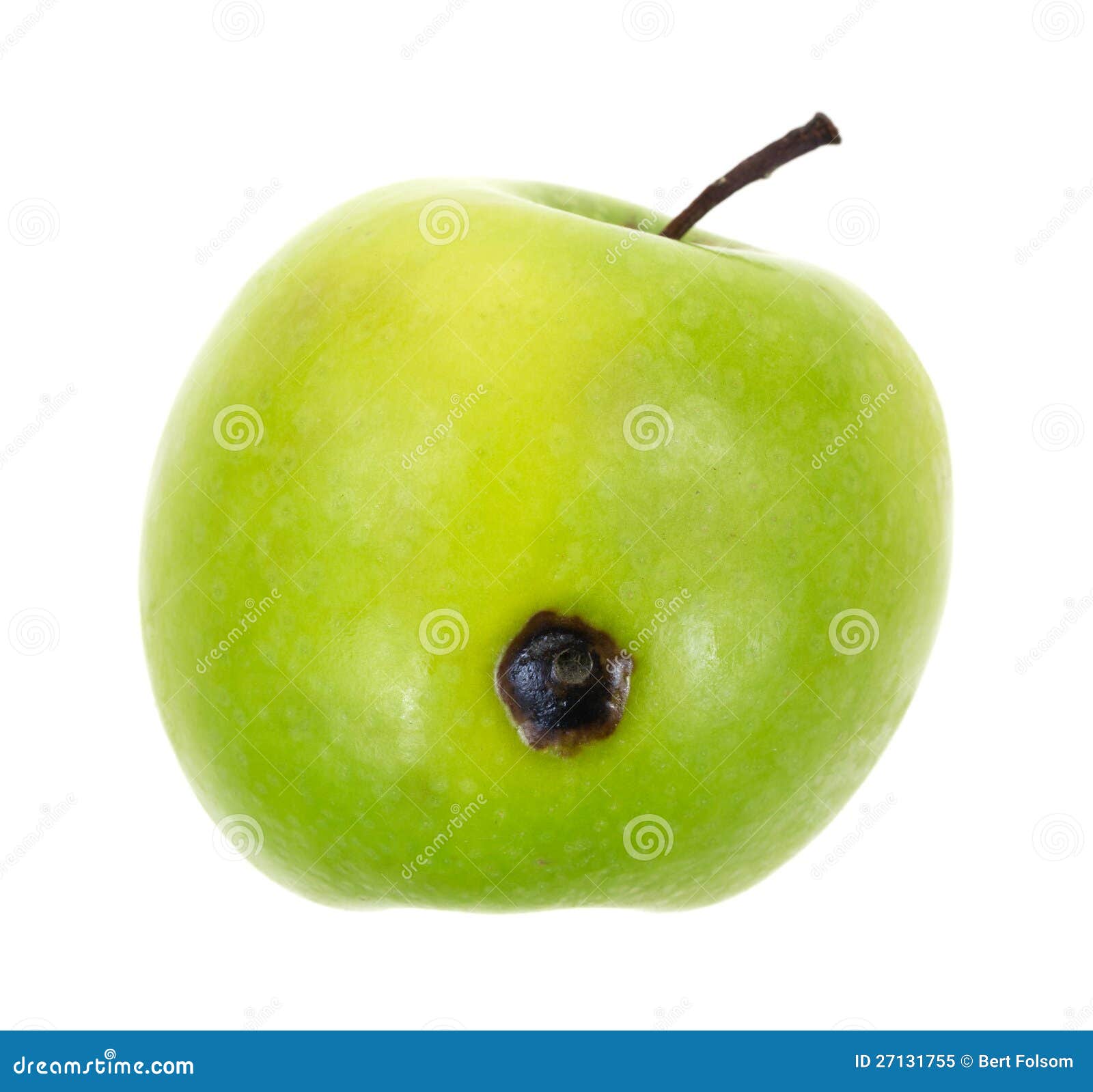 Groene Appel Met Slechte Vlek Stock Afbeelding - Image of rijp ...