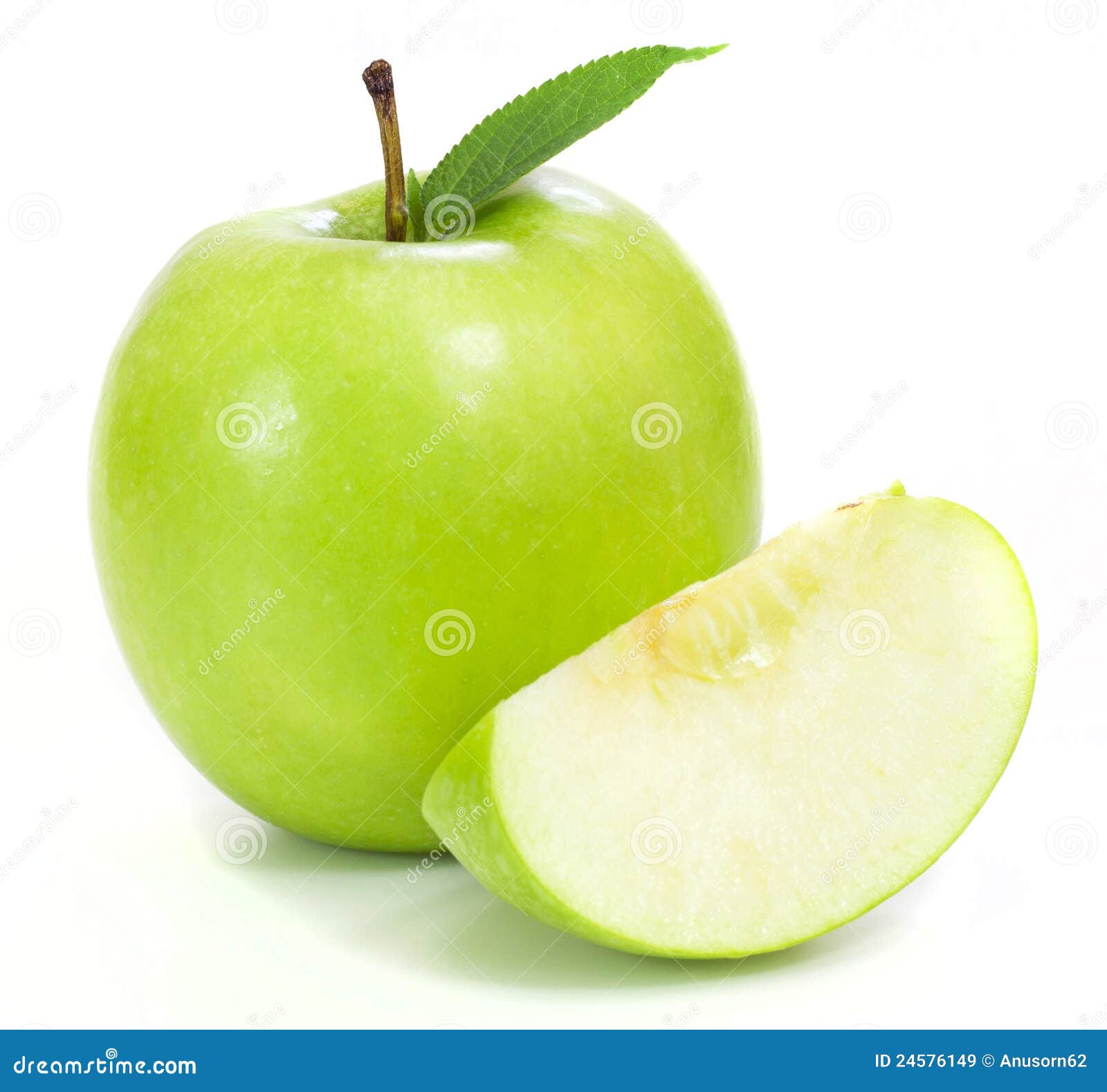 Groene Appelen En De Helft Van Appel Stock Afbeelding - Image of ...